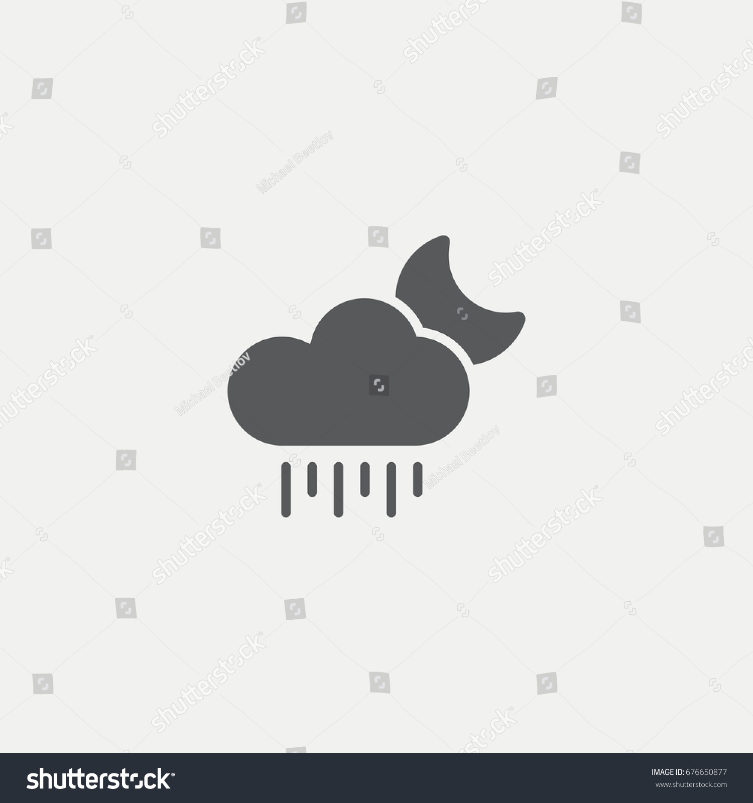Night Rain Icon Stock Vector (Royalty Free) 676650877 | Shutterstock