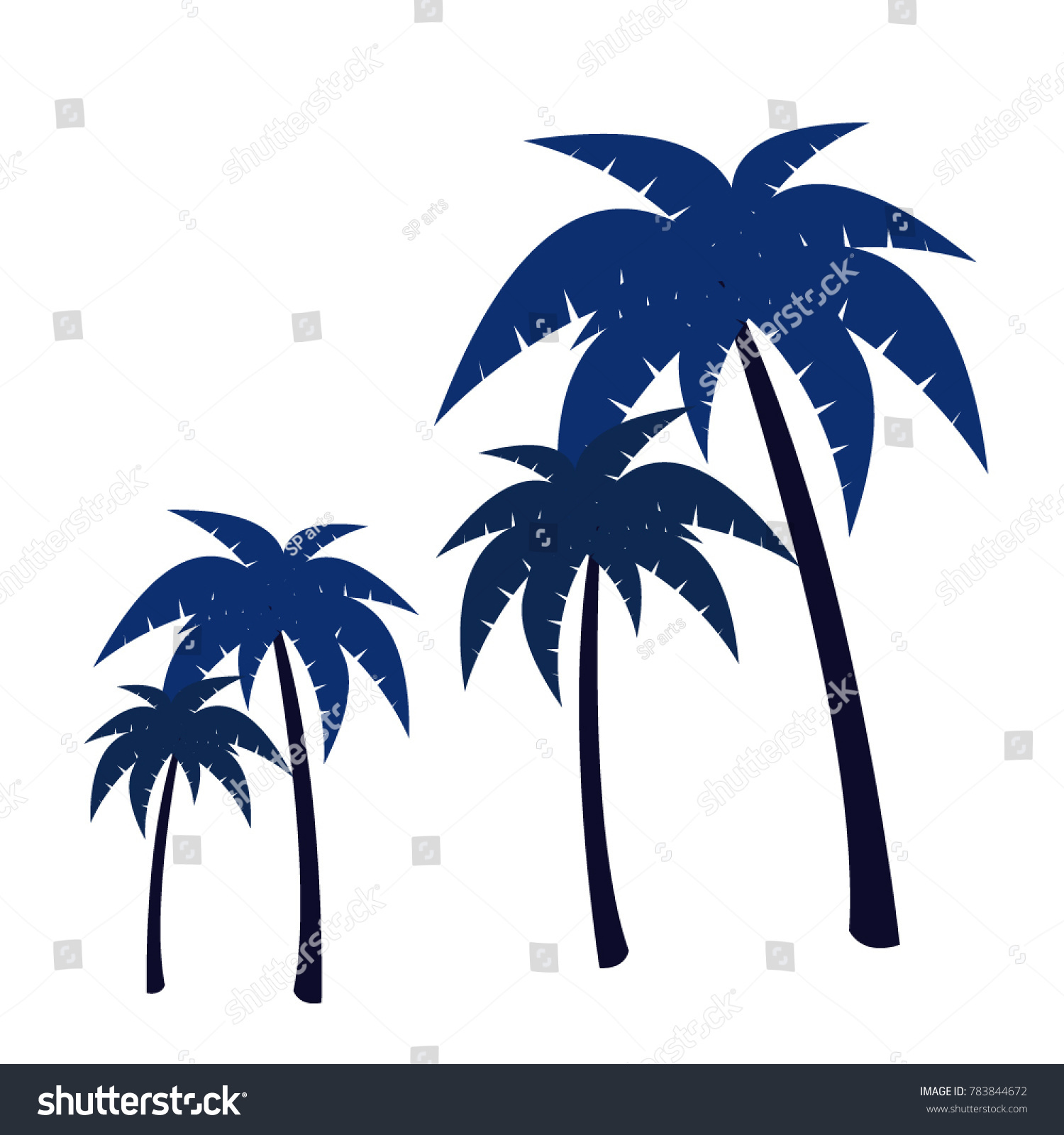 Night Shade Coconut Tree Vector Stock Vector (Royalty Free) 783844672