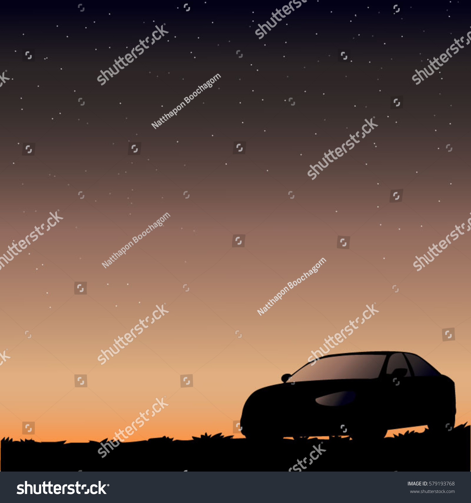 Night Sky Background Car Shadow Set Stock Vector (Royalty Free) 579193768