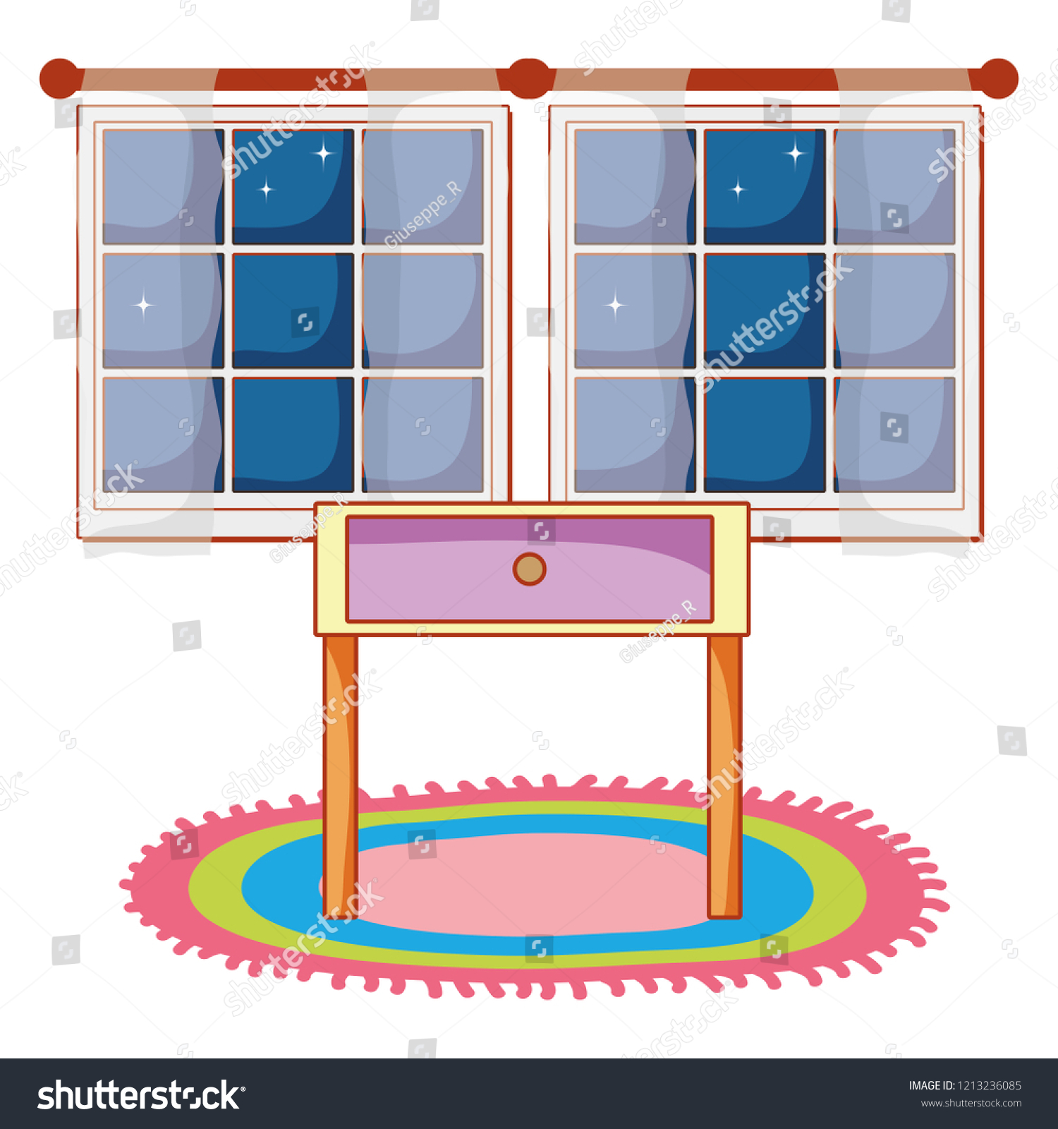 Night Stand Table Cartoon Stock Vector (Royalty Free) 1213236085 ...