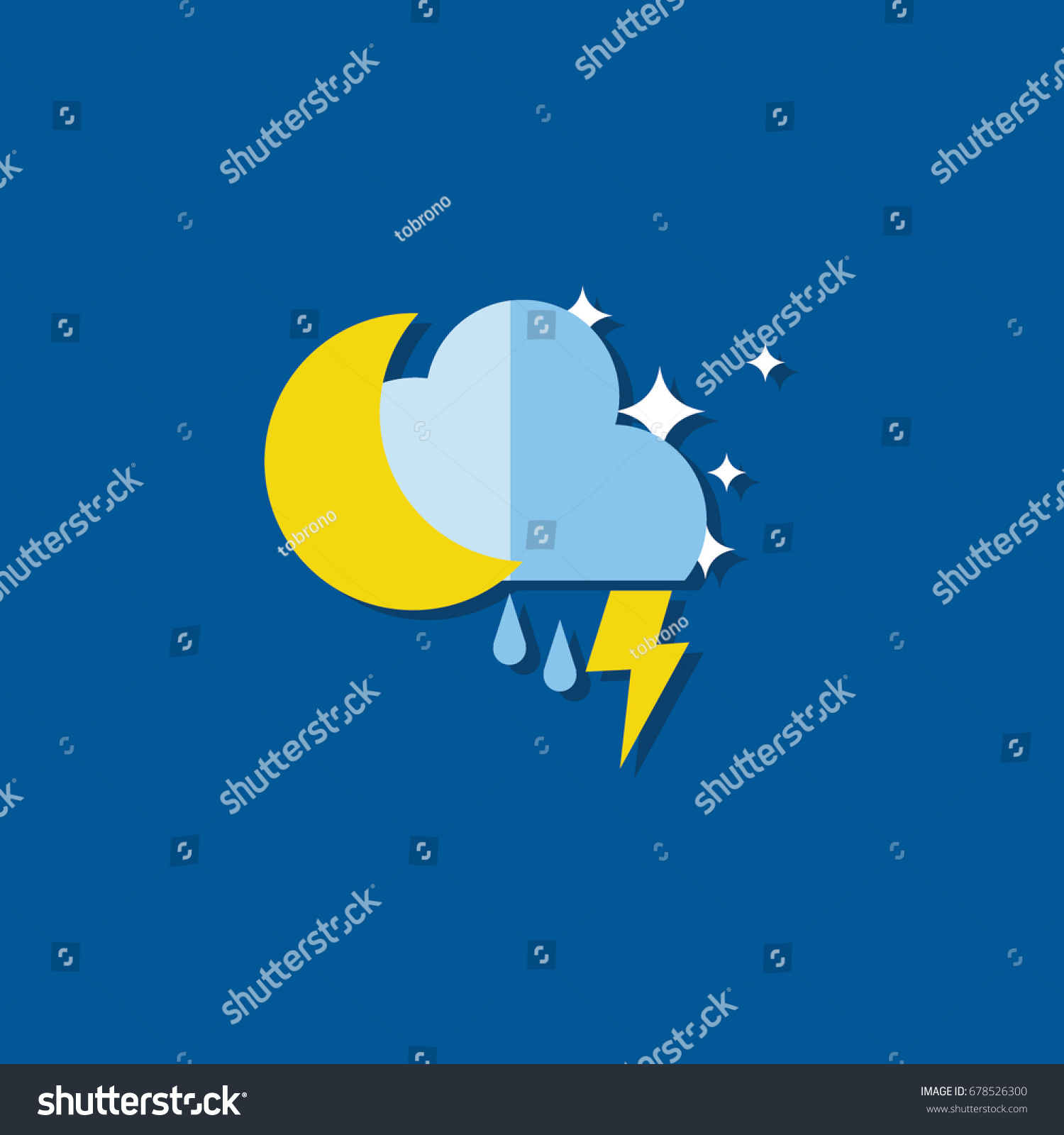 Night Thunderstorms Weather Icon Logo Vector Stock Vector (Royalty Free ...