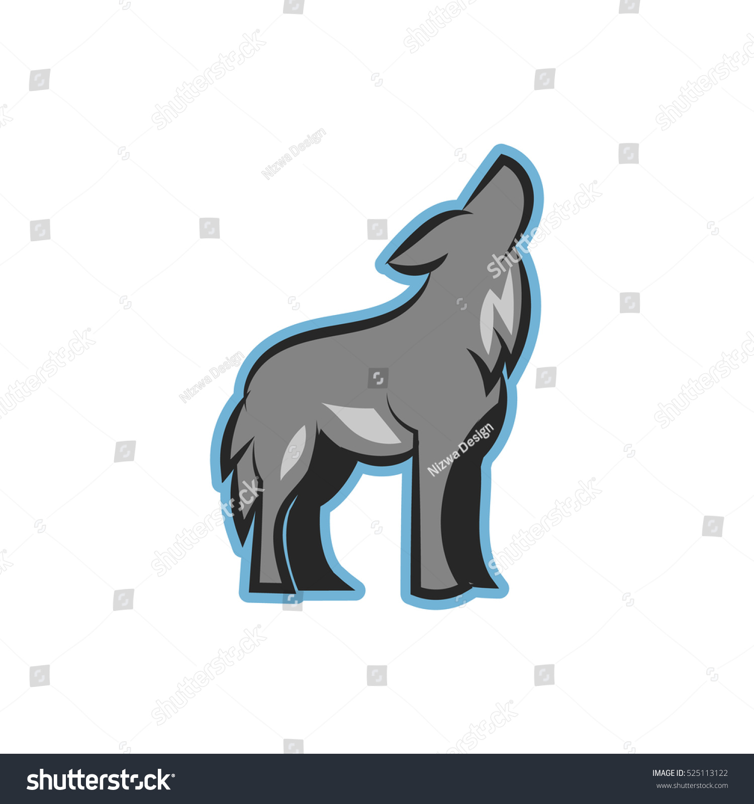 Night Wolf Logo Design Template: เวกเตอร์สต็อก (ปลอดค่าลิขสิทธิ์ ...