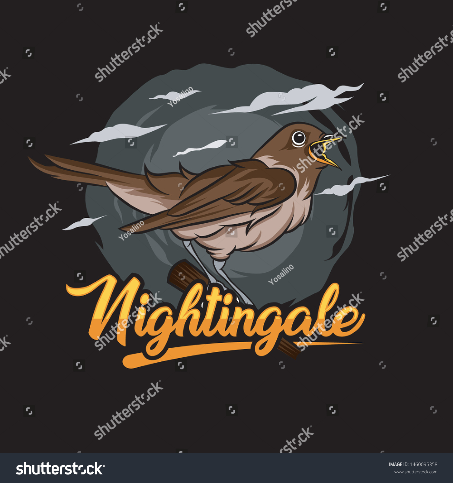 Nightingale Vector Tshirt Logo: vector de stock (libre de regalías ...