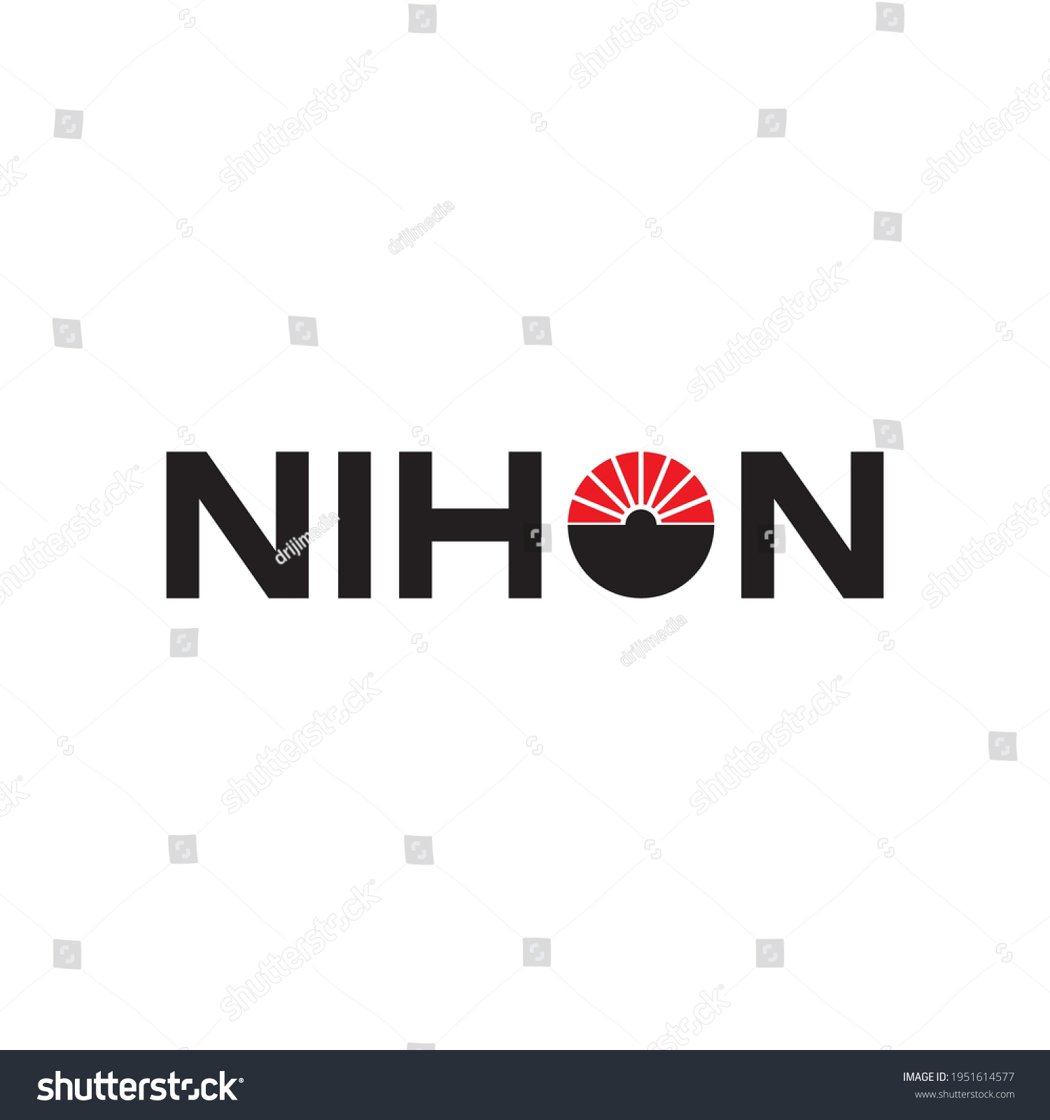 Nihon Letter Sun Logo Design Vector Stock Vector (Royalty Free ...