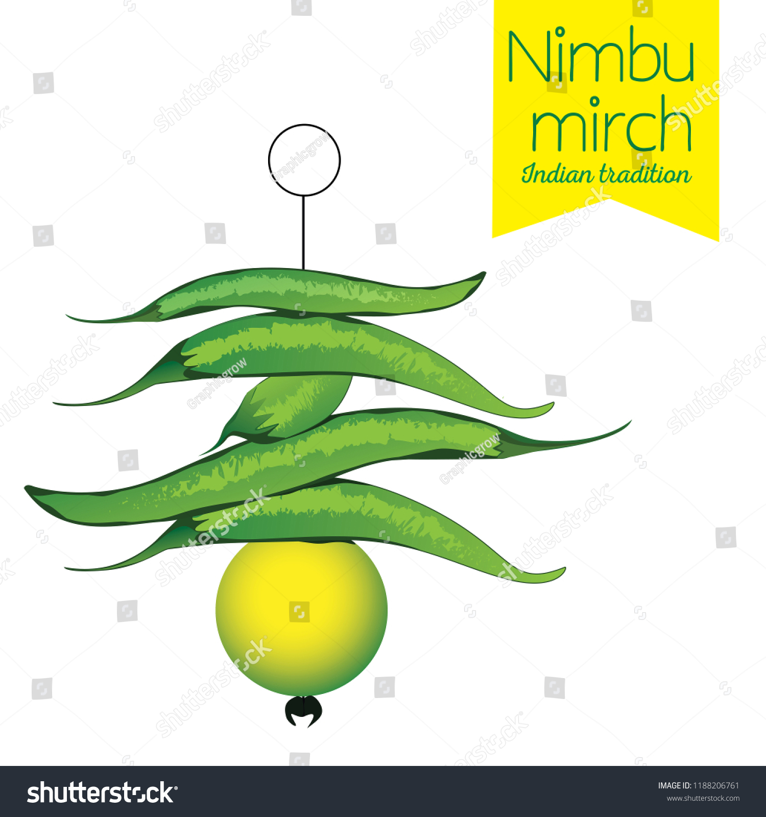 Nimbu Mirch Vector Art Stock Vector (Royalty Free) 1188206761 ...