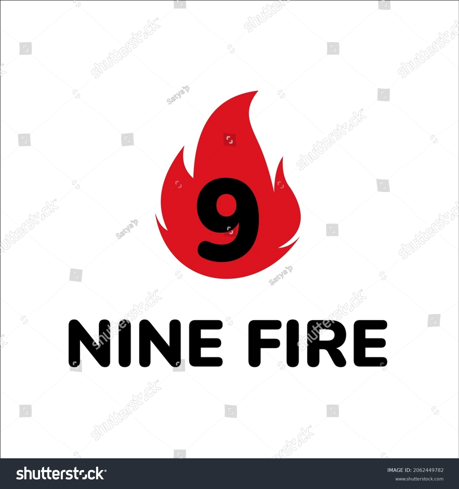 Nine Fire Icon Logo Design Stock Vector (Royalty Free) 2062449782 ...