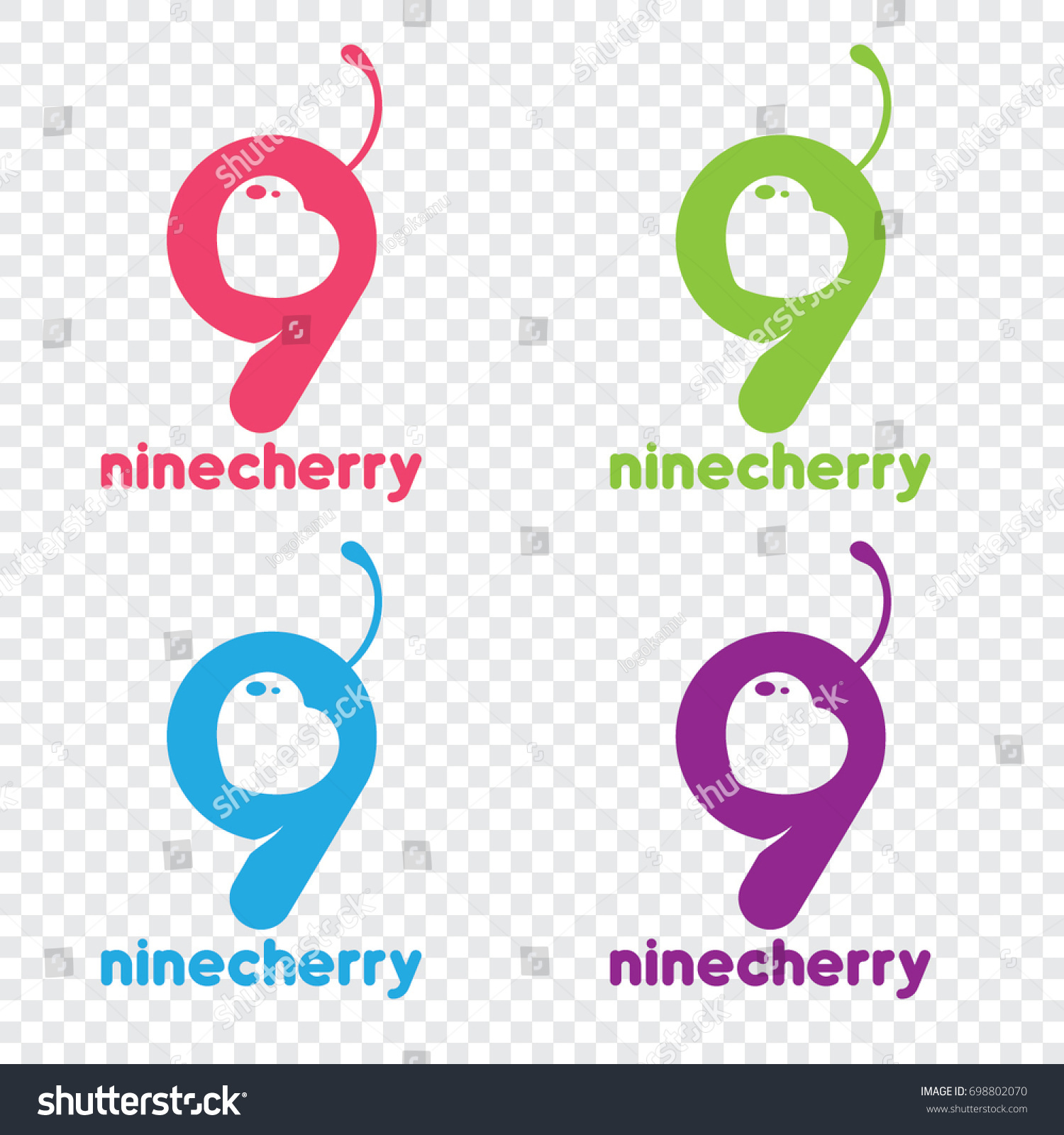 Nine Number Logo Vector Color Set Stock Vector (Royalty Free) 698802070 ...