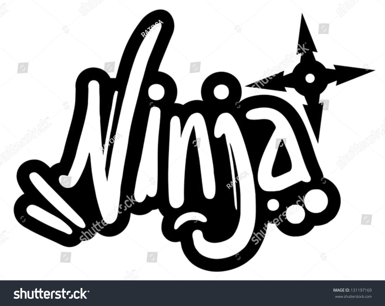 Ninja Banner Stock Vector (Royalty Free) 131197169