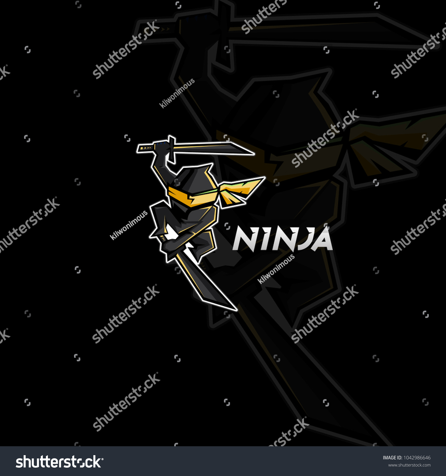 Ninja E Sport Logo Design 库存矢量图（免版税）1042986646 | Shutterstock