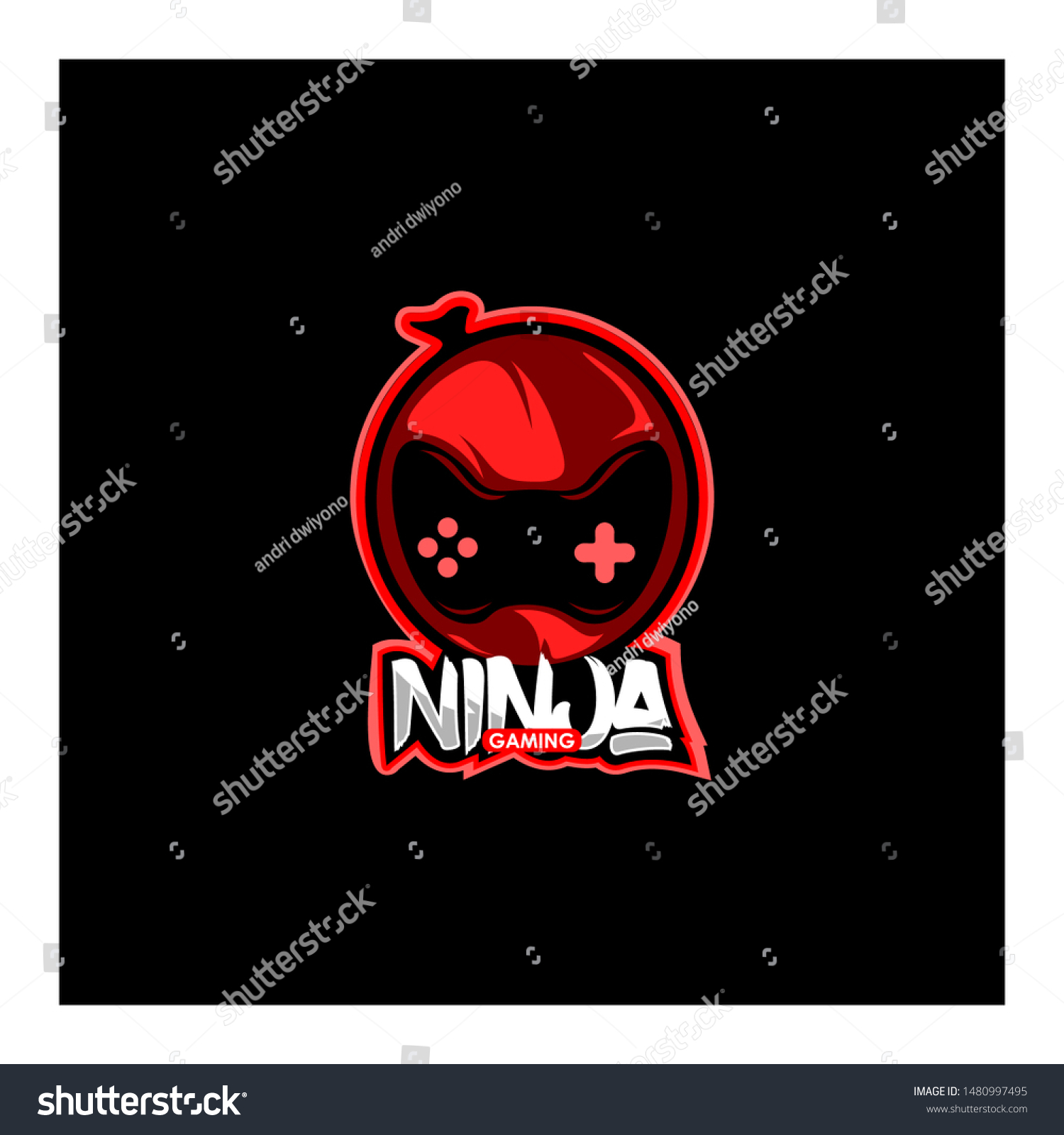 Ninja Gaming Mascot Logo Concept: เวกเตอร์สต็อก (ปลอดค่าลิขสิทธิ์ ...
