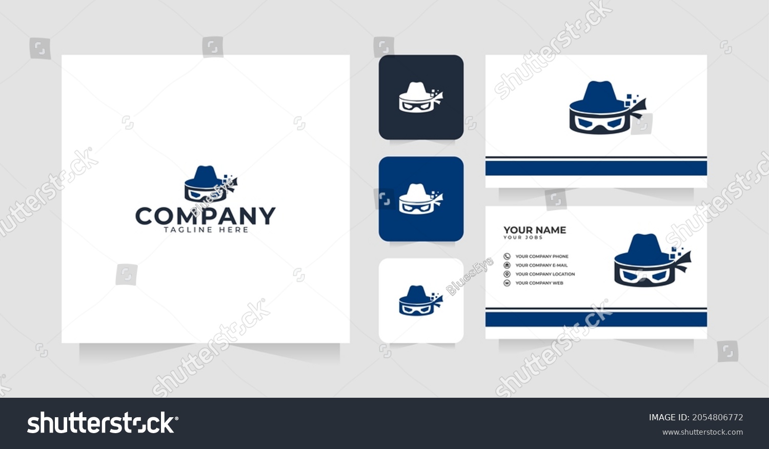 Ninja Hacker Logo Design Template Stock Vector (Royalty Free ...