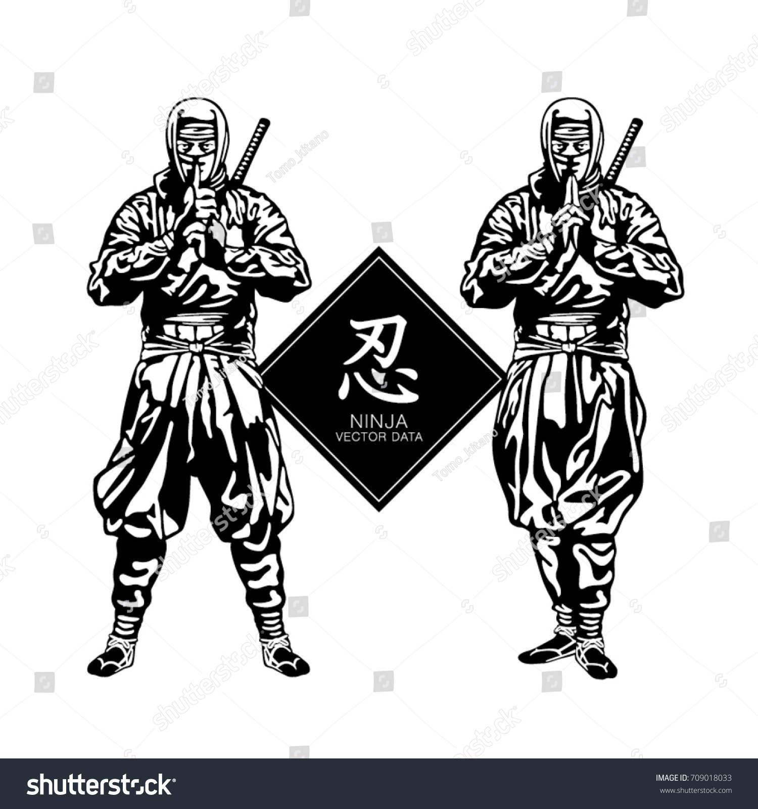 Vektor Stok Ninja Japanese Vector Graphics (Tanpa Royalti) 709018033 ...