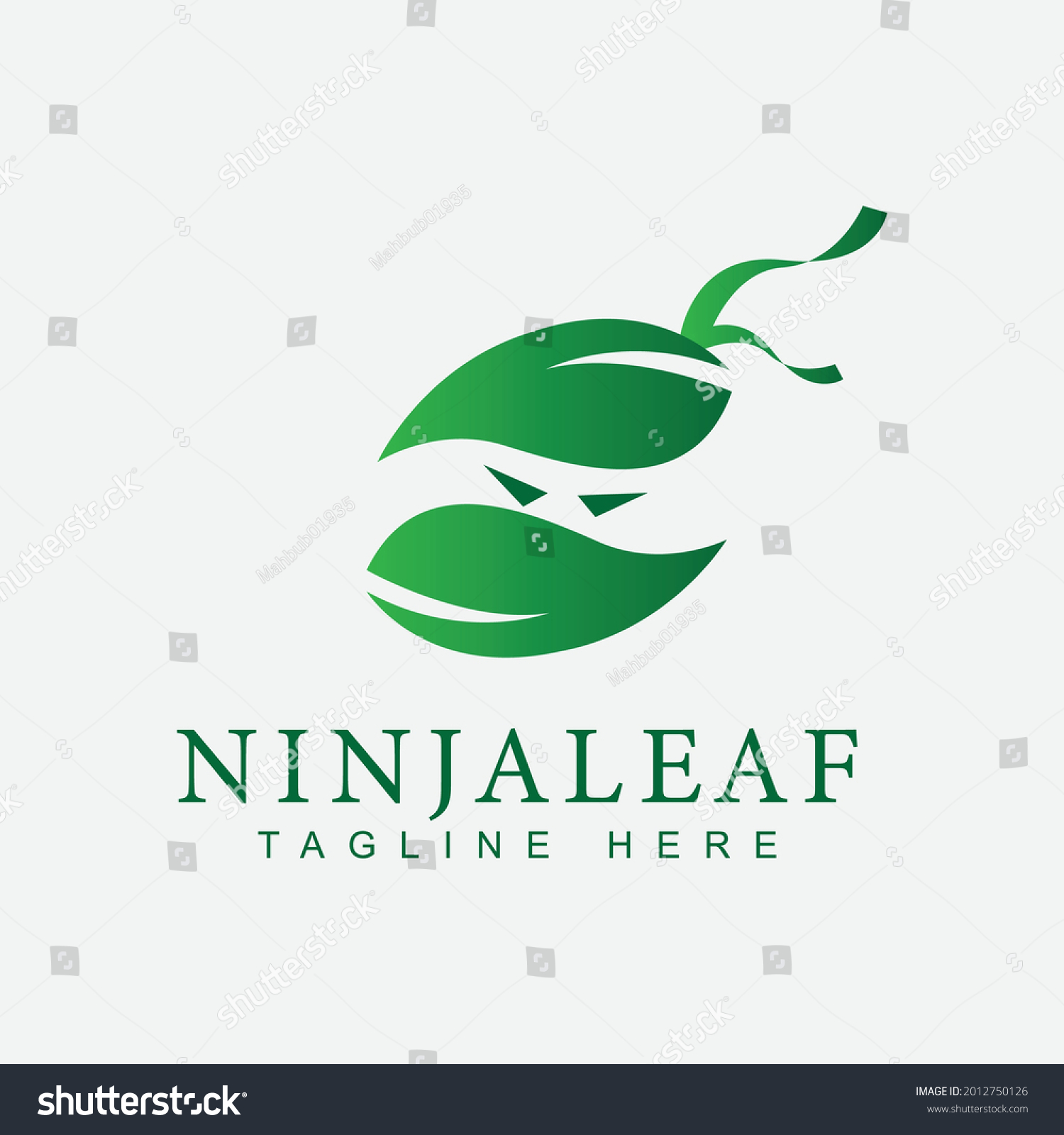 Ninja Leaf Logo Design Template Stock Vector (Royalty Free) 2012750126 ...