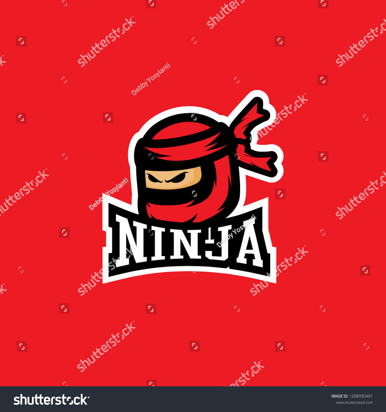 Ninja Logo Design Stock Vector (Royalty Free) 1208930401 | Shutterstock