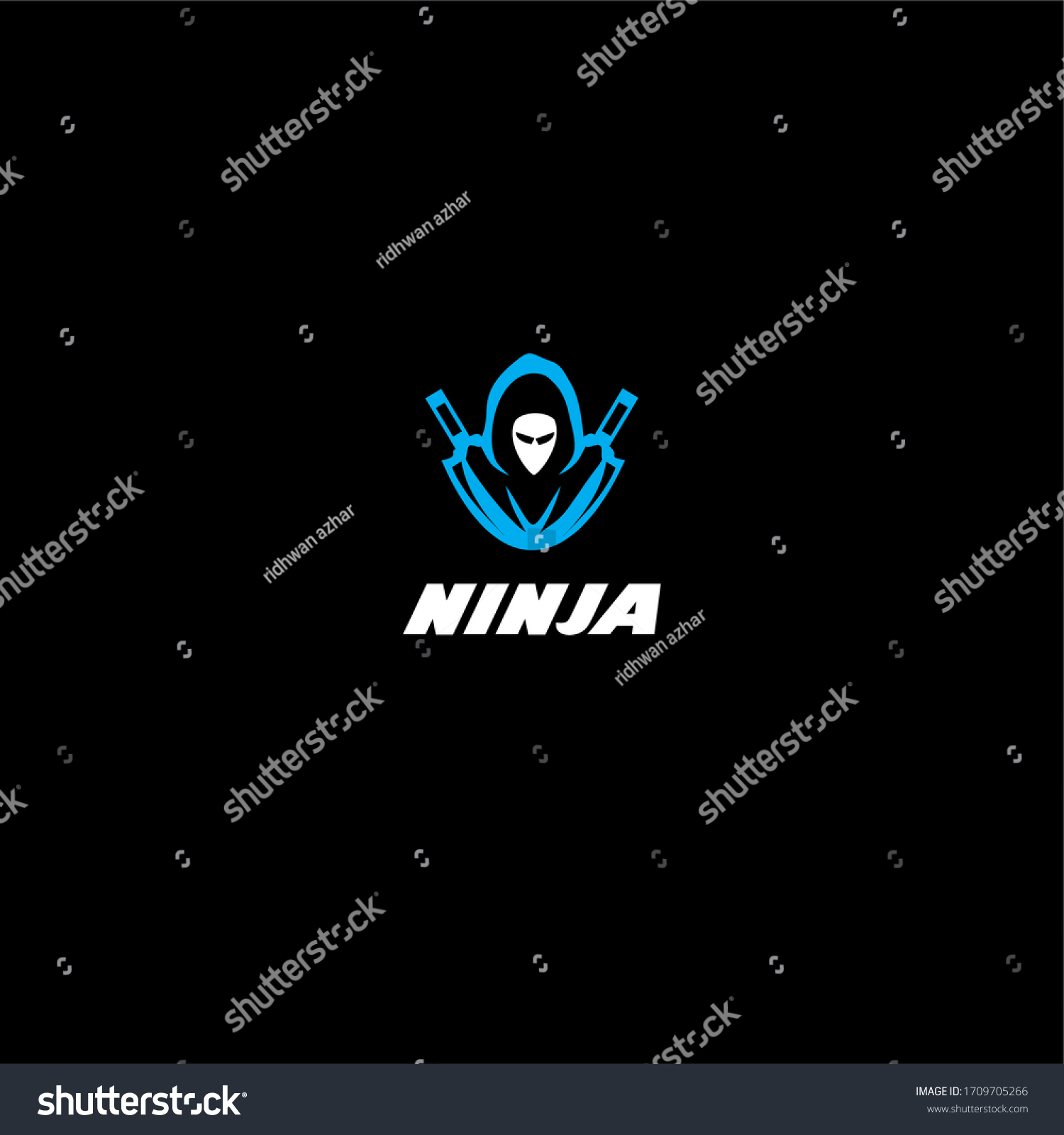 Ninja Logo Icon Vector Design Stock Vector (Royalty Free) 1709705266