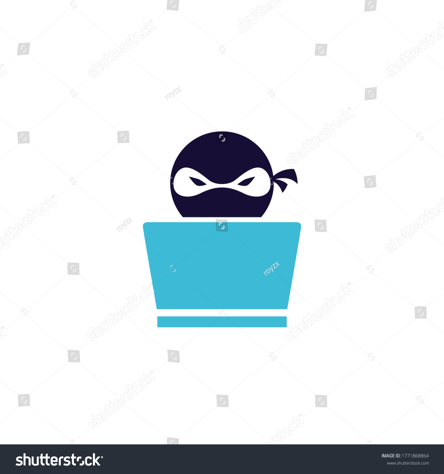 Ninja Programmer Logo Templare Crane Concept Stock Vector (Royalty Free ...