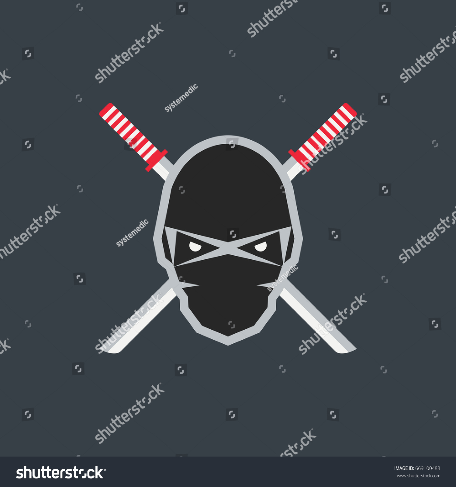 Ninja Security Logo Icon: vector de stock (libre de regalías) 669100483