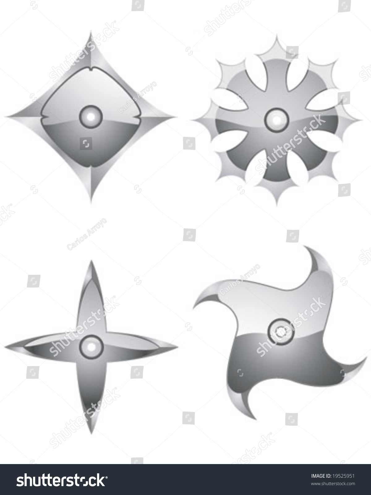 Ninja Stars Stock Vector (Royalty Free) 19525951
