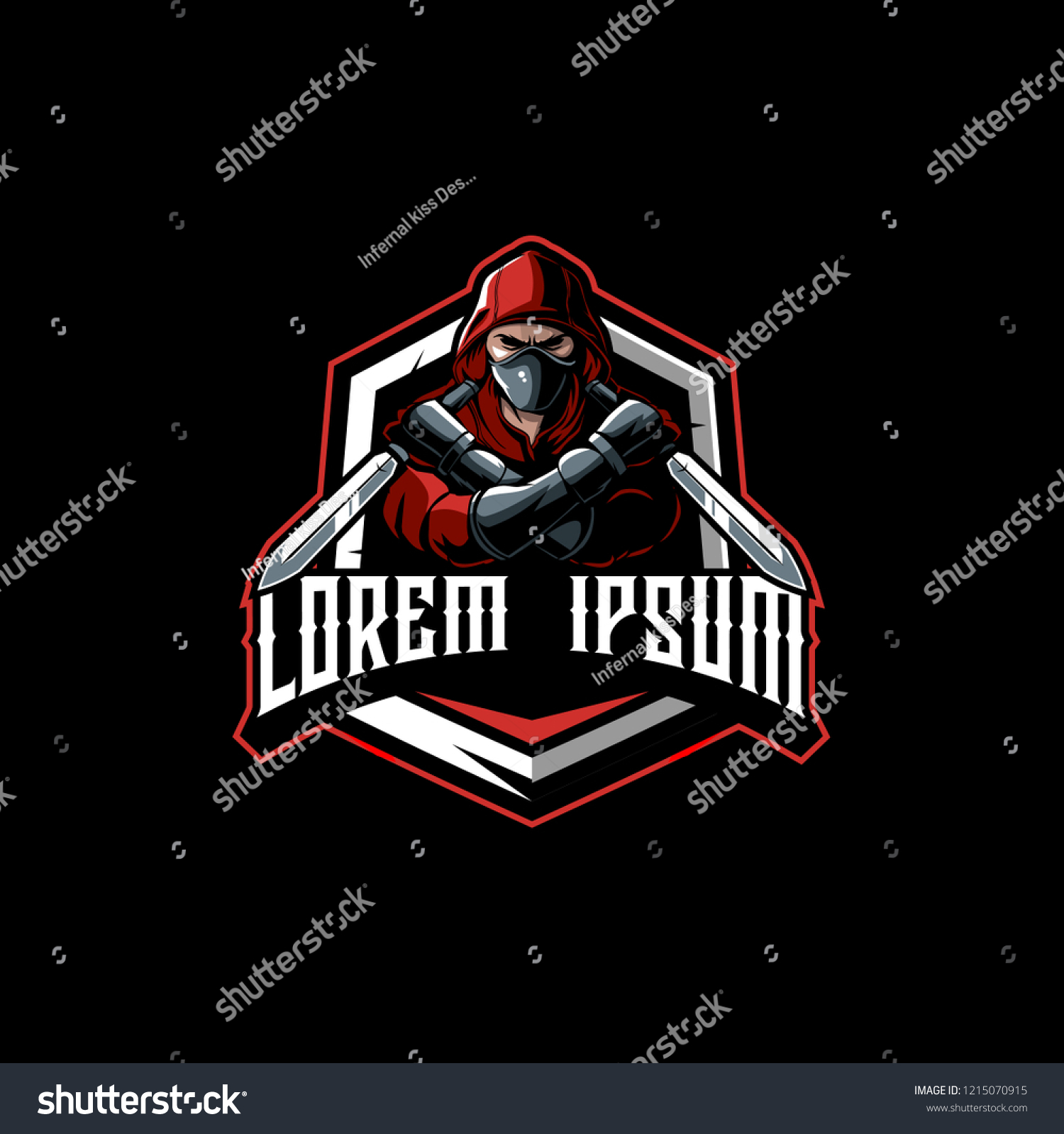 Ninja Warrior Vector Badge Logo Template Stock Vector (Royalty Free ...