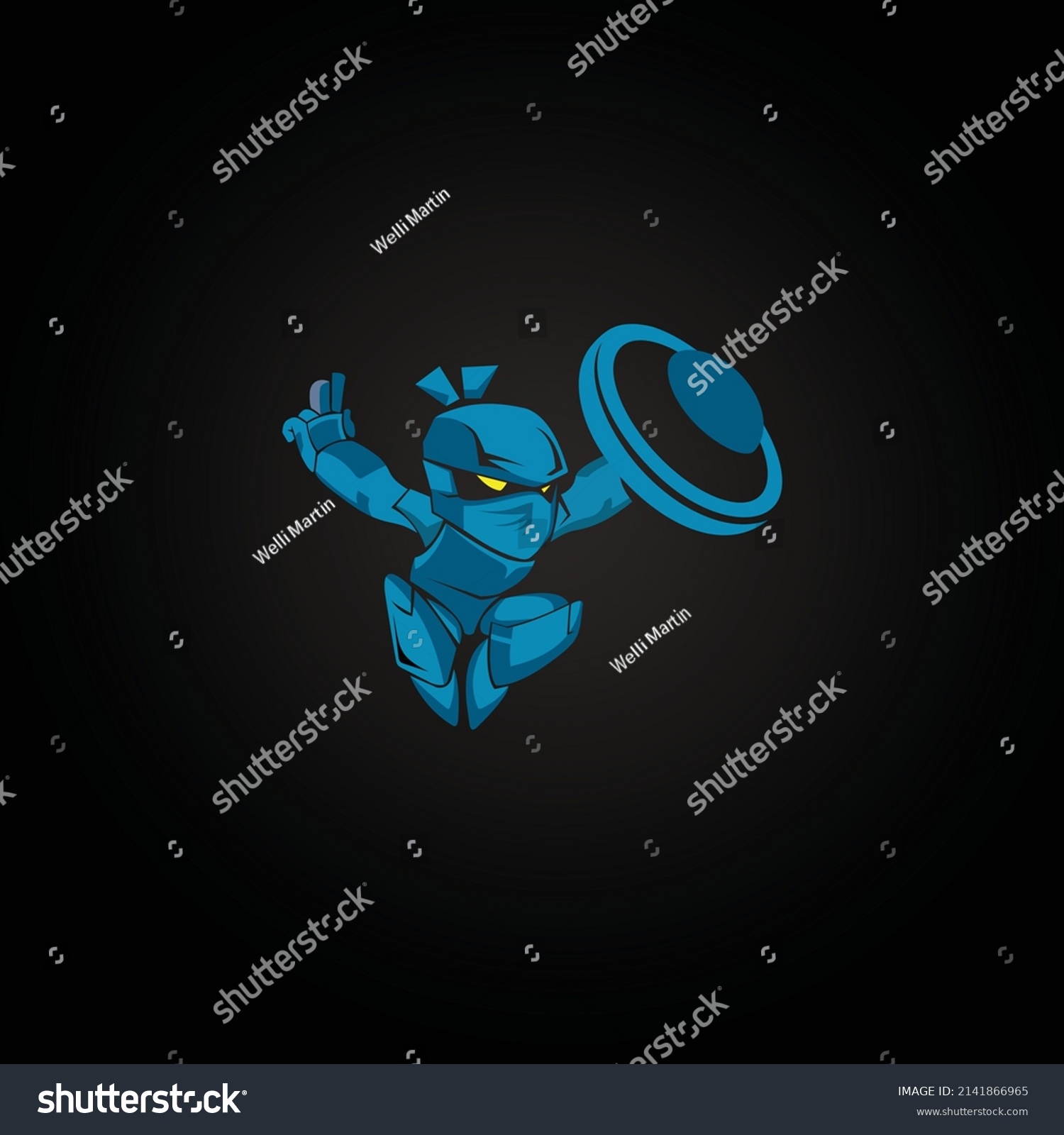 Ninja Shield Concept Design Stock Vector (Royalty Free) 2141866965 ...