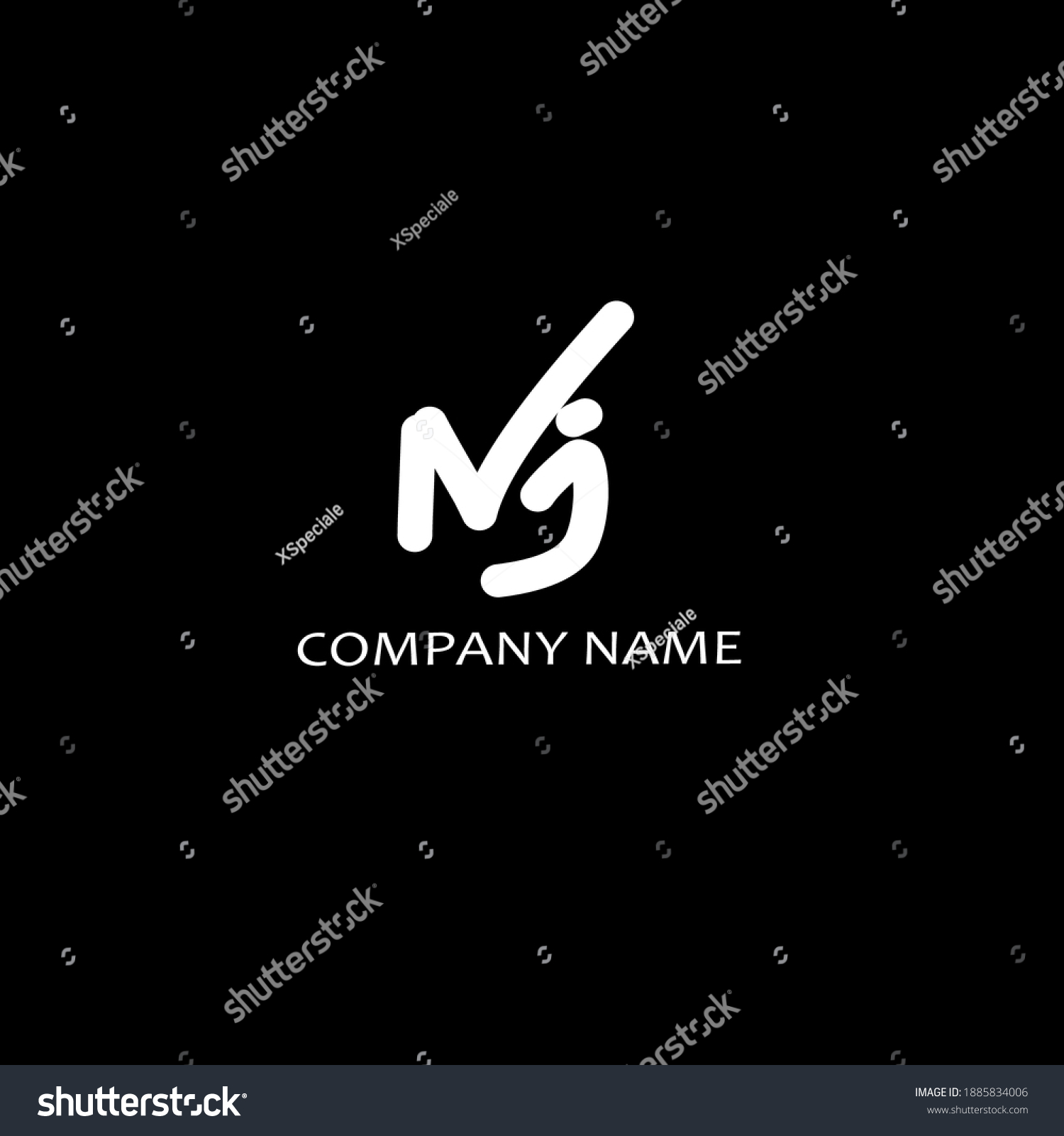 Nj Initial Handwritten Calligraphy Monogram Logo Stock Vector (Royalty ...