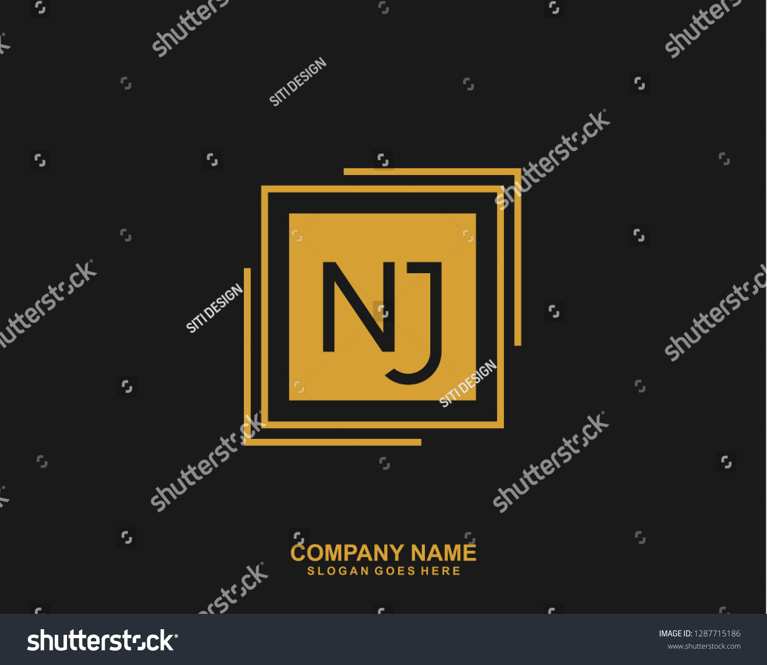 Nj Initial Letter Geometric Logo Vector Stock Vector (Royalty Free ...