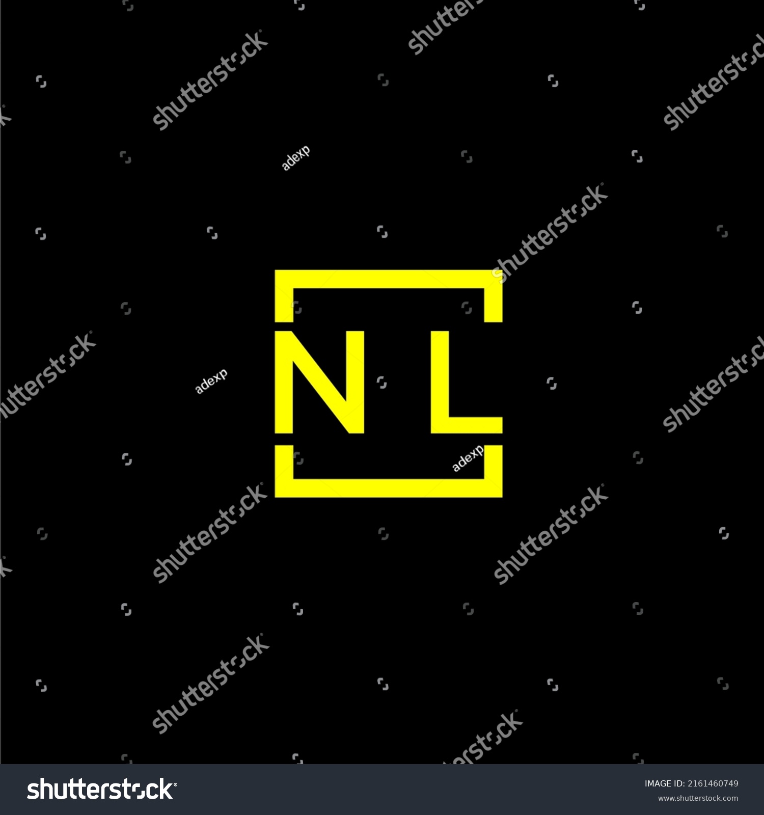 Nl Initial Monogram Logo Square Style Stock Vector (Royalty Free ...