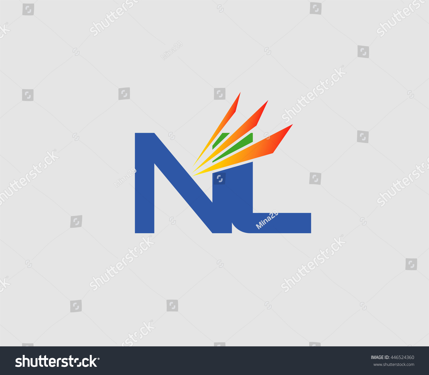 Nl Letter Logo Stock Vector (Royalty Free) 446524360 | Shutterstock