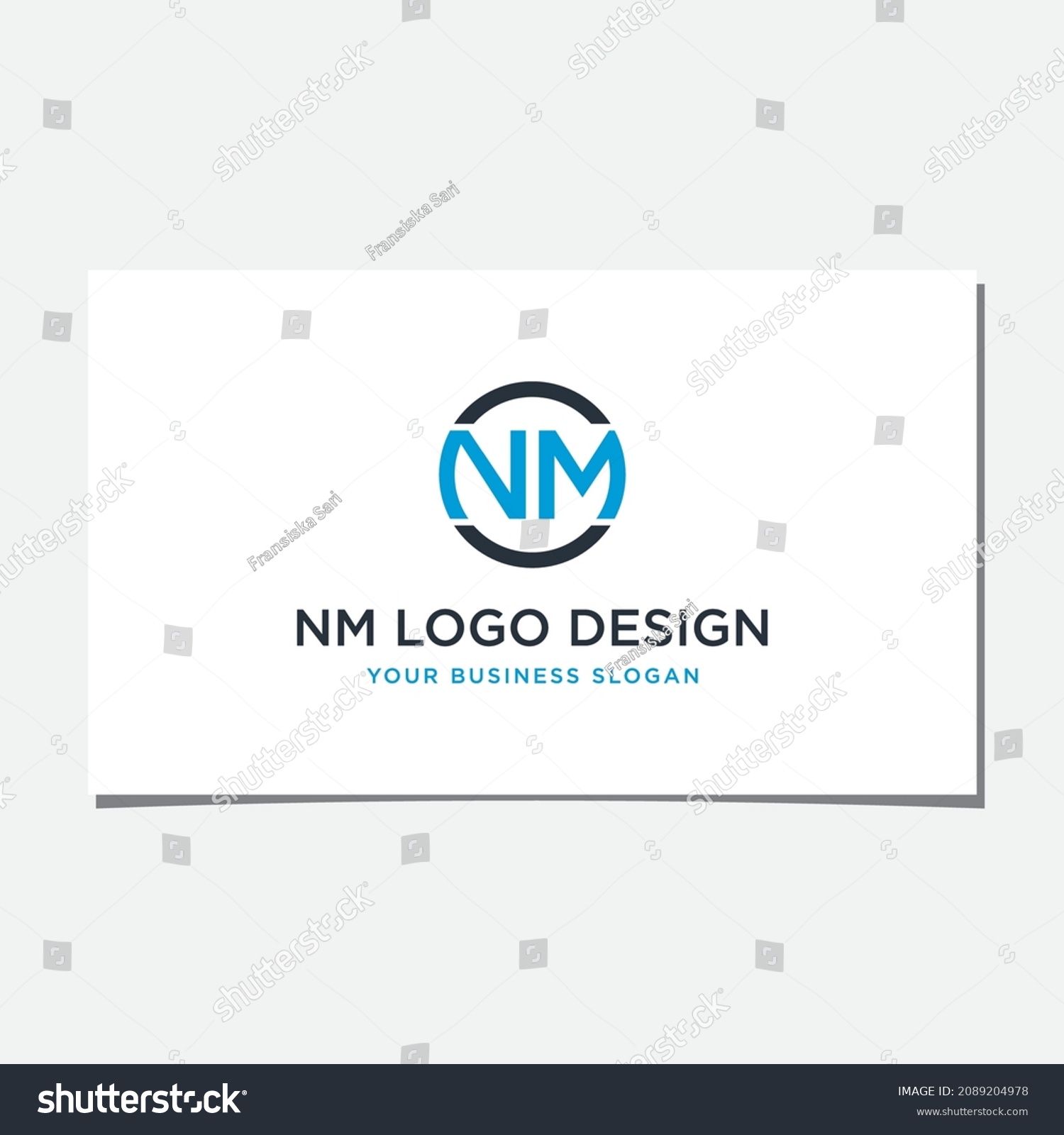 Nm Circle Logo Design Vector Stock Vector (Royalty Free) 2089204978 ...