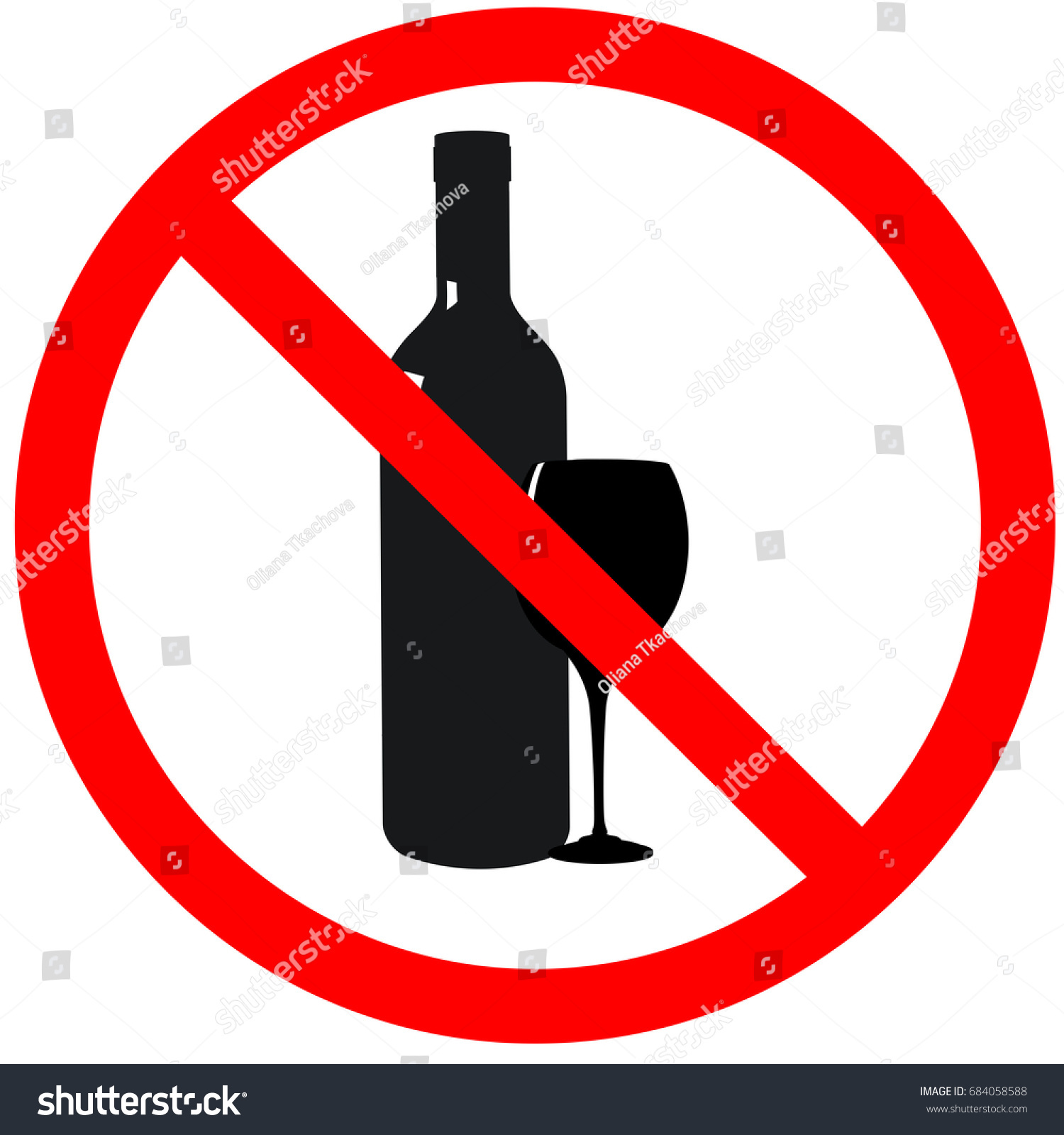 No Alcohol Sing Vector: vector de stock (libre de regalías) 684058588 ...