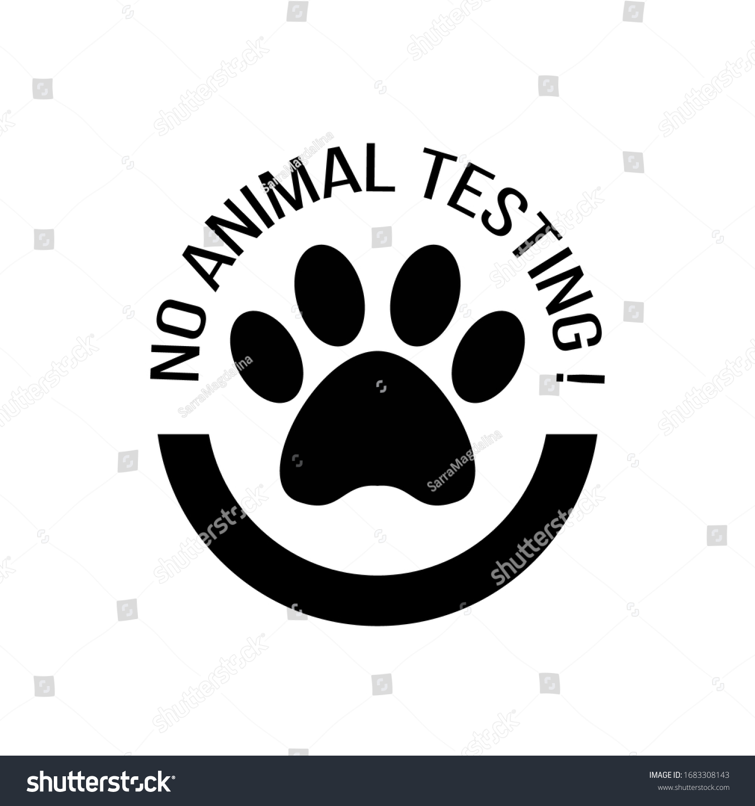 No Animal Testing Vector Round Sign Stock Vector (Royalty Free ...