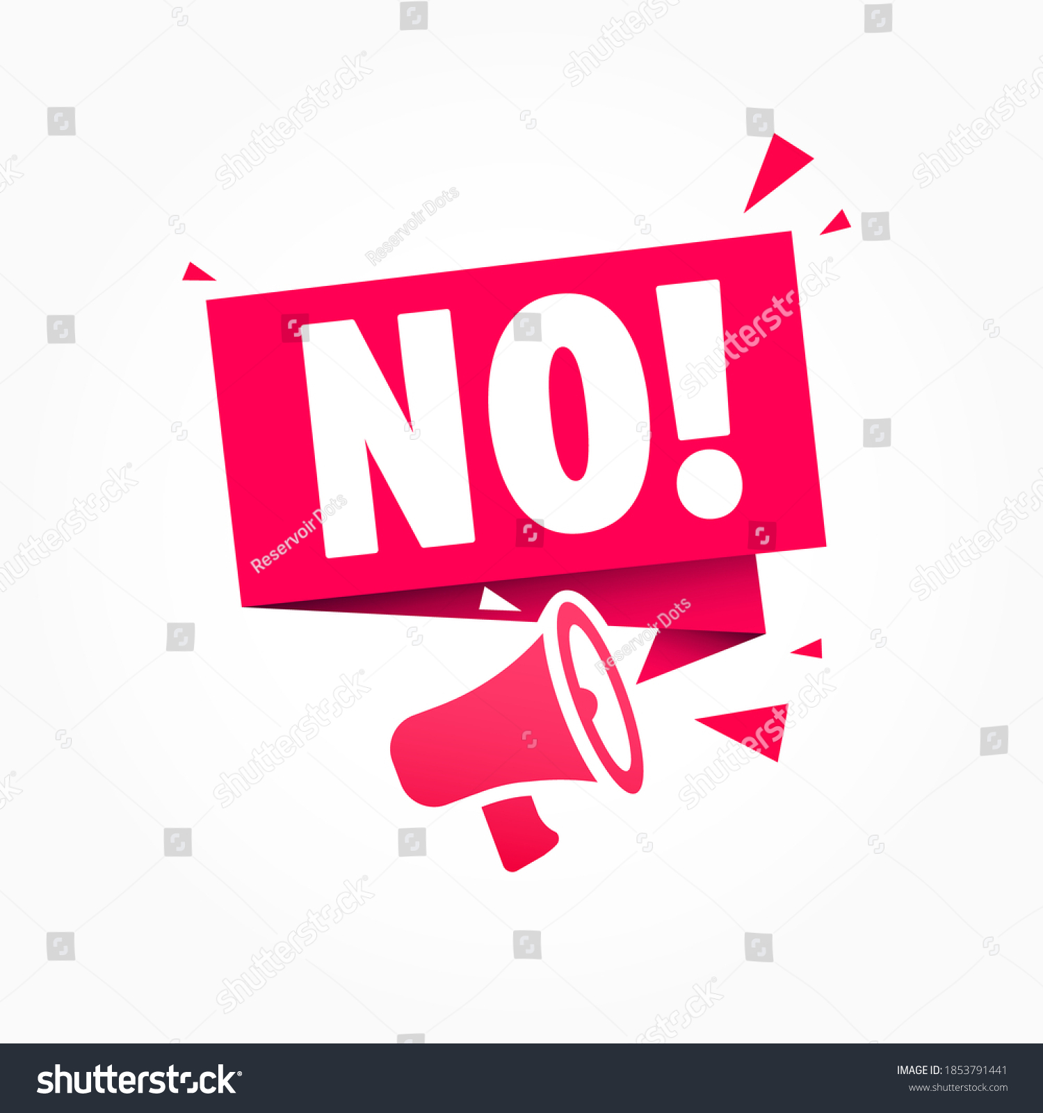 No Announcement Megaphone Label Vector Stock Vector (Royalty Free ...
