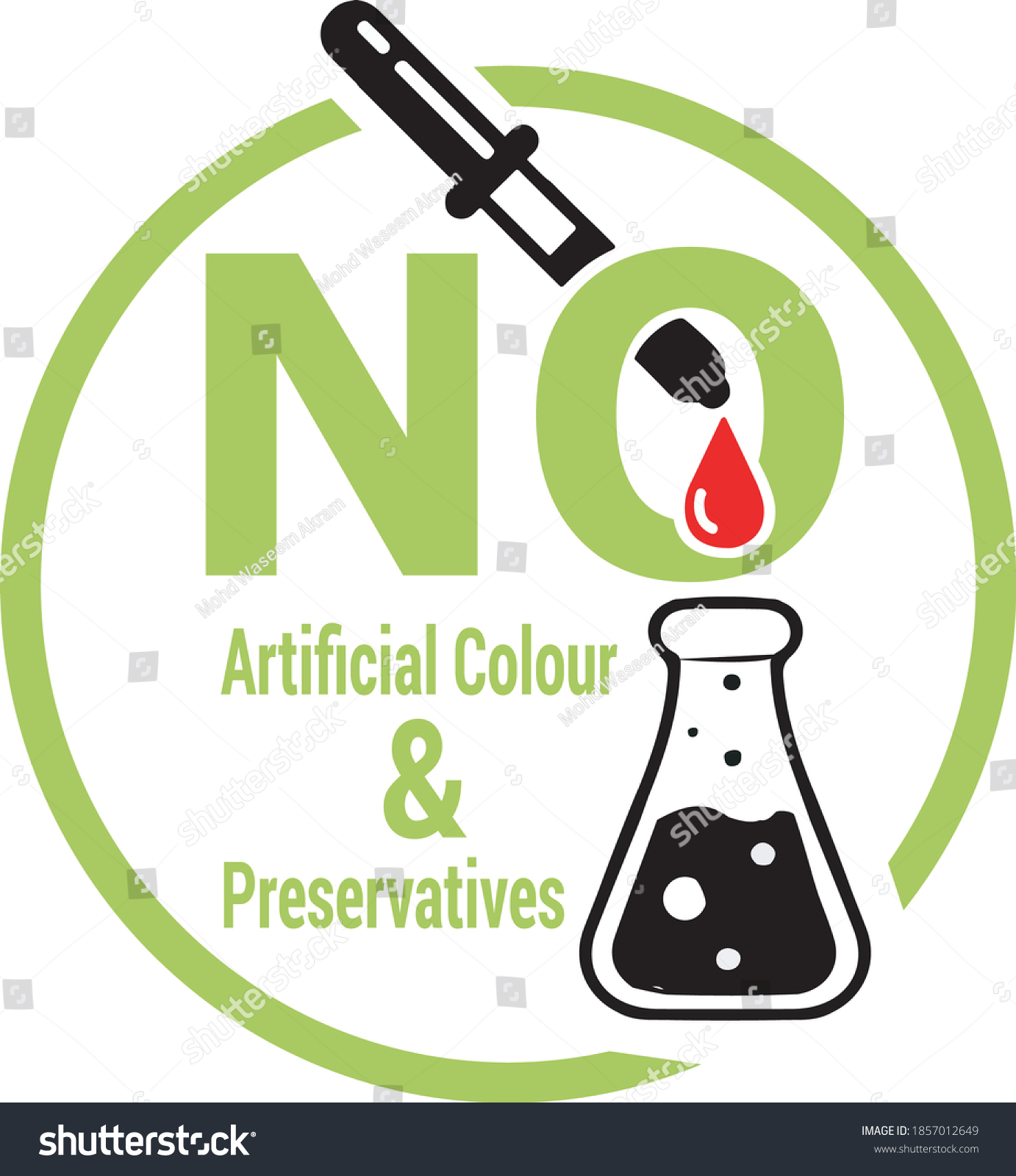 No Artificial Colour Preservatives Stock Vector (Royalty Free) 1857012649