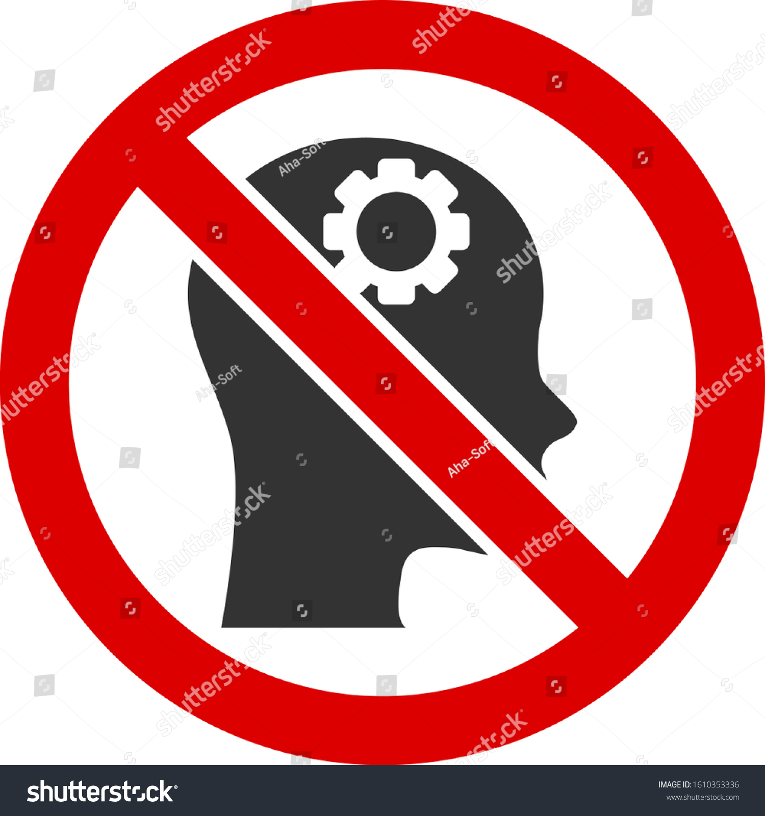 No Artificial Intelligence Vector Icon Flat Stock Vector (Royalty Free ...