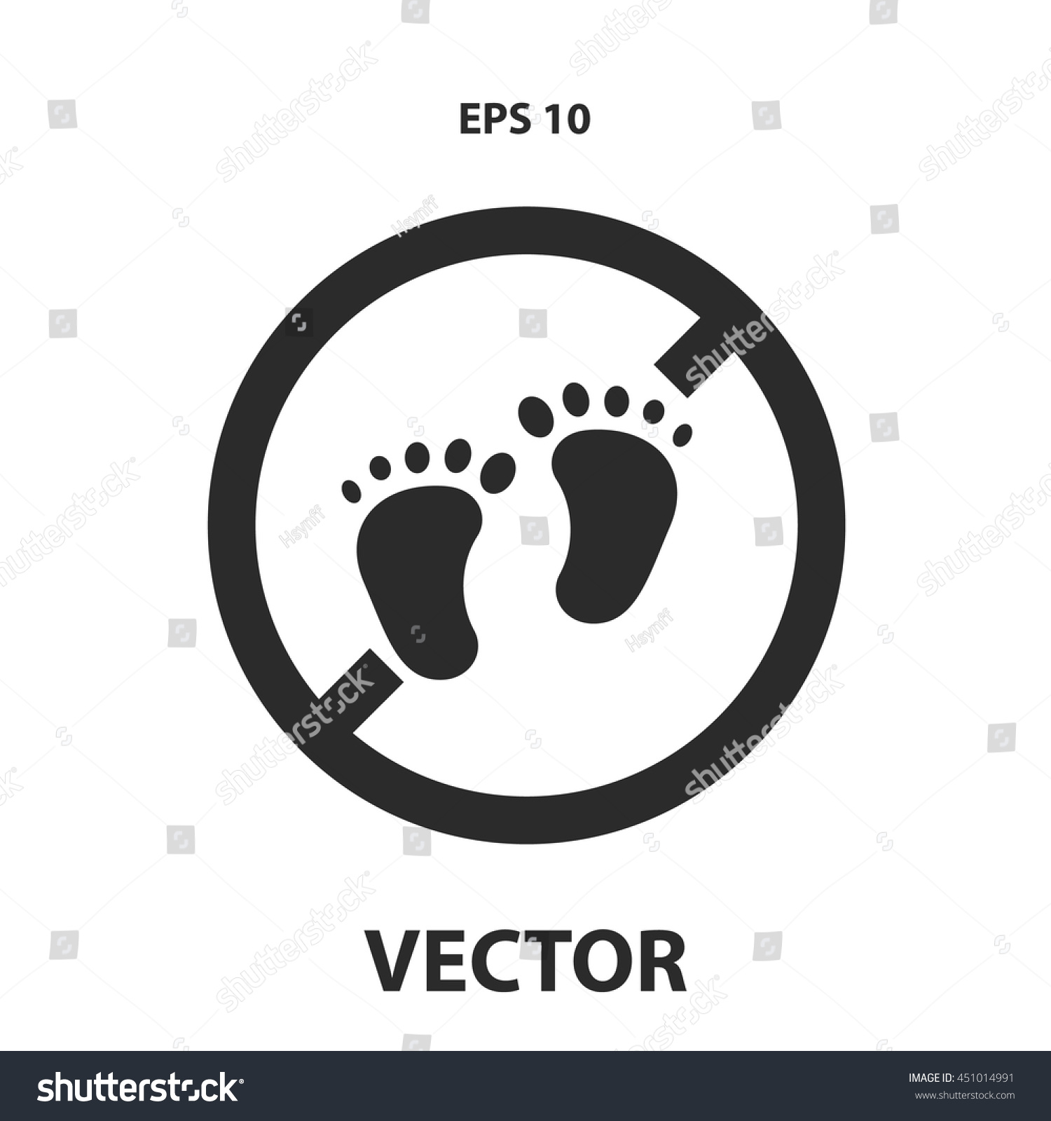 No Bare Foot Icon Stock Vector (Royalty Free) 451014991 | Shutterstock