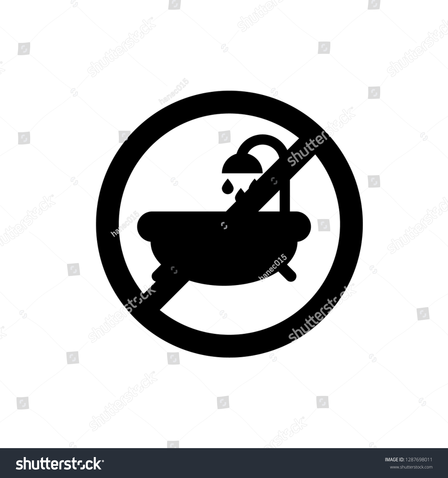 No Bathroom Sign Stock Vector (Royalty Free) 1287698011 | Shutterstock