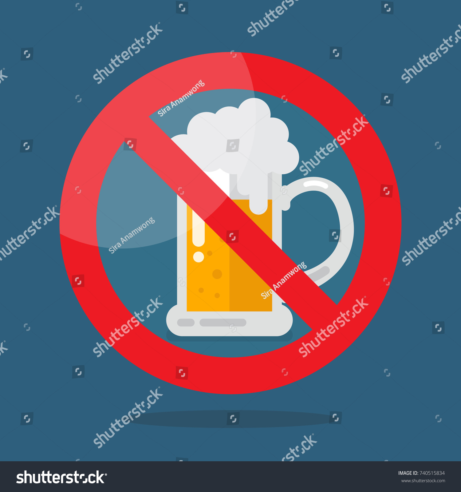 No Beer Symbol Vector Illustration Stock Vector (Royalty Free) 740515834