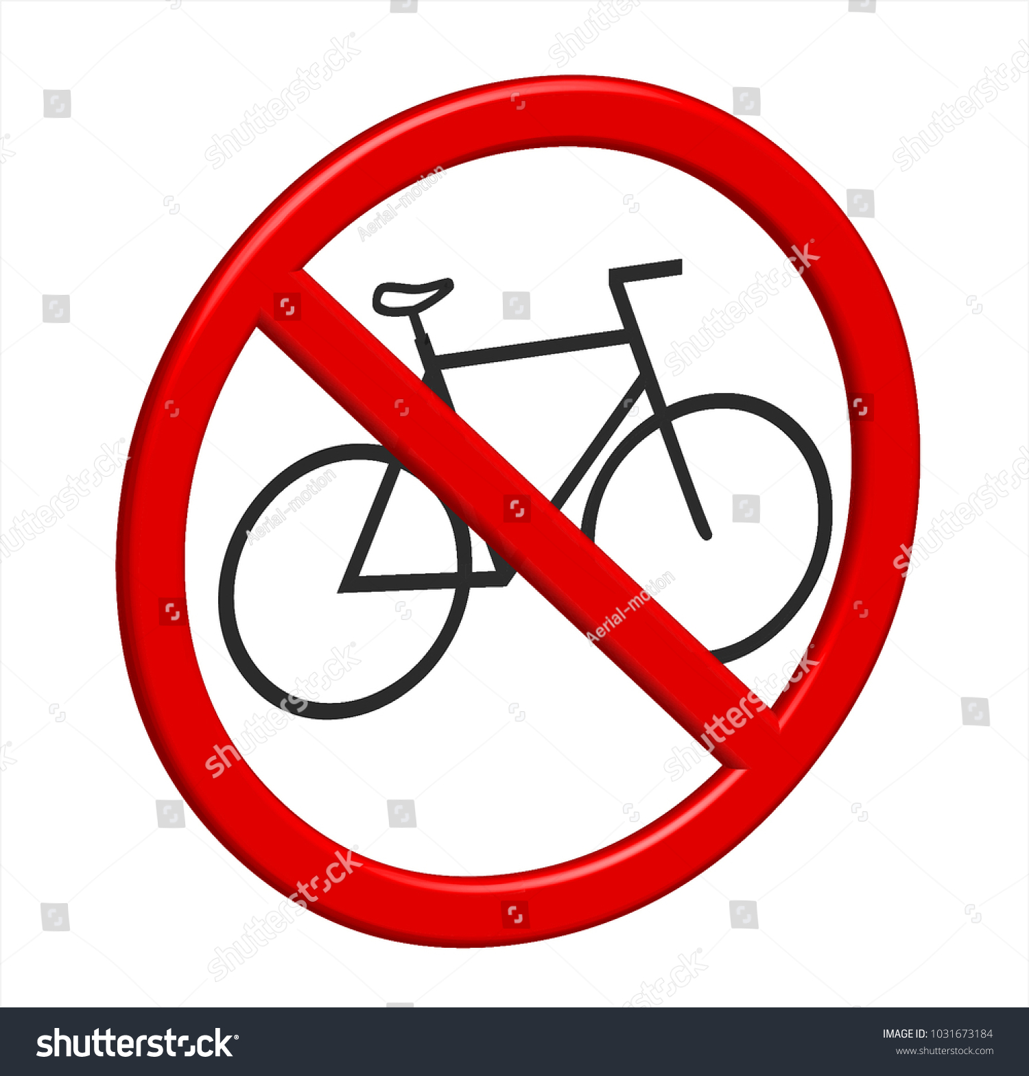 No Bikes 3d Sign Vector Graphics Stock Vector (Royalty Free) 1031673184 ...