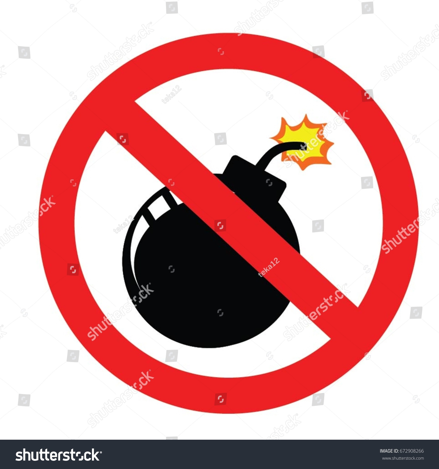 No Bomb Icon Vector Stock Vector (Royalty Free) 672908266