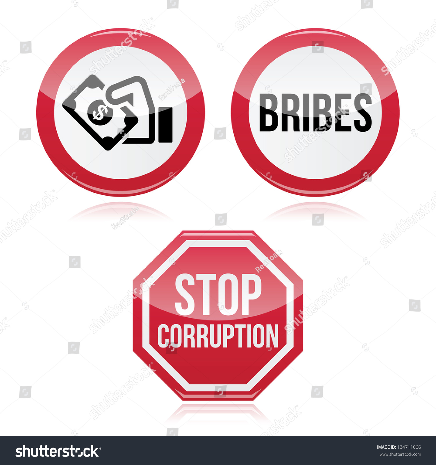 No Bribes Sto Corruption Red Warning: เวกเตอร์สต็อก (ปลอดค่าลิขสิทธิ์ ...