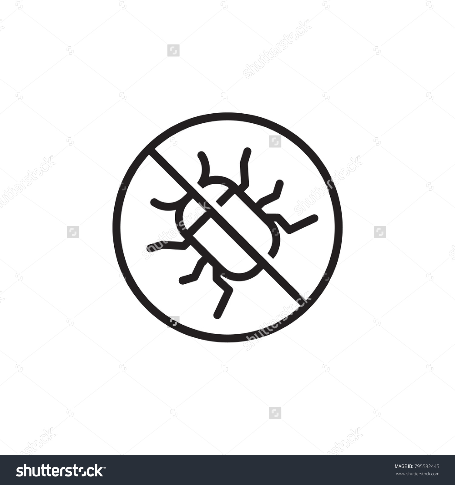No Bug Symbol Vector Illustration Stock Vector (Royalty Free) 795582445 ...
