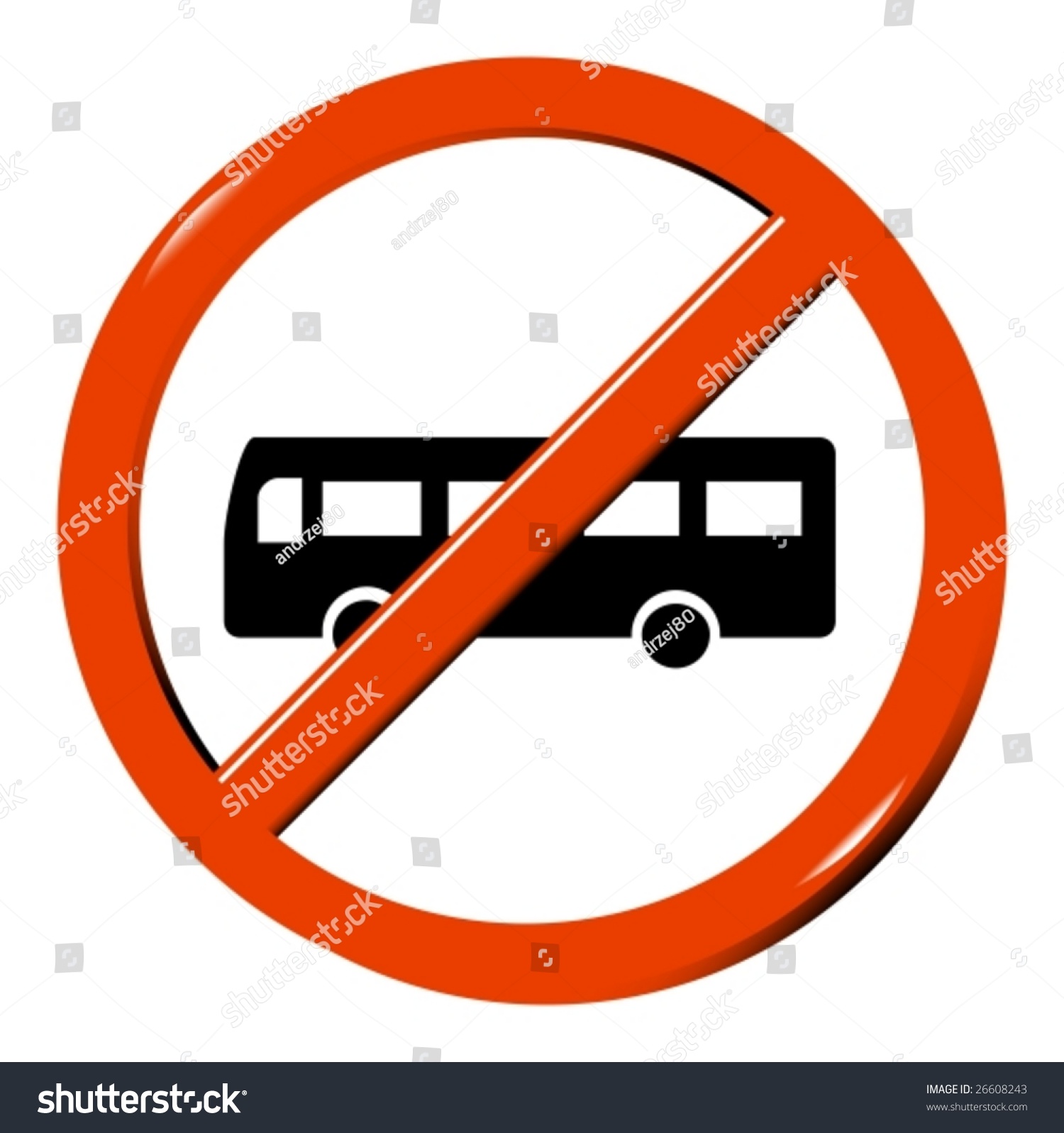 No Bus Sign Stock Vector Illustration 26608243 : Shutterstock