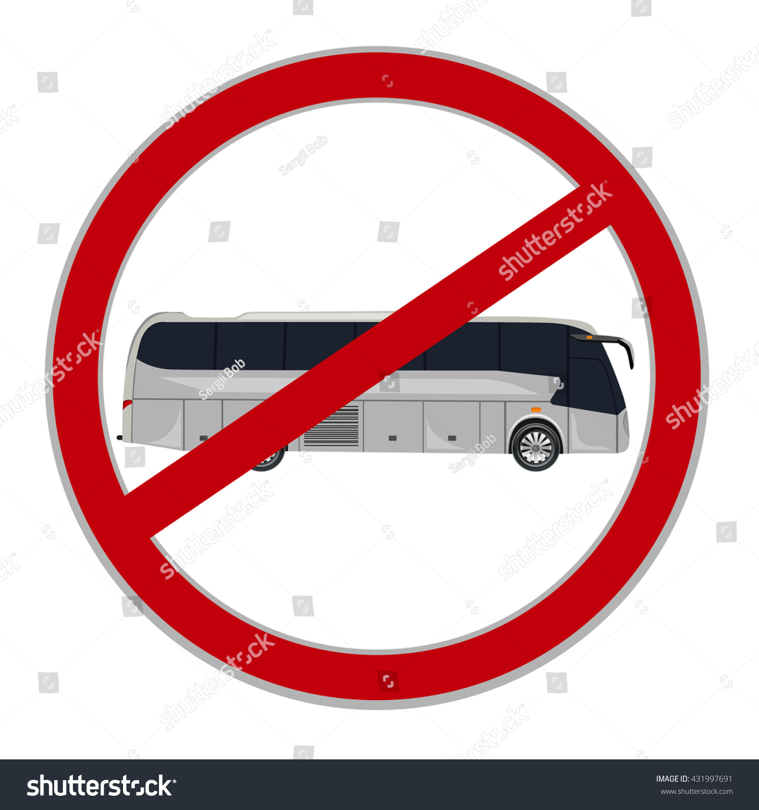 No Bus Sign Vector Illustration Stock Vector (Royalty Free) 431997691
