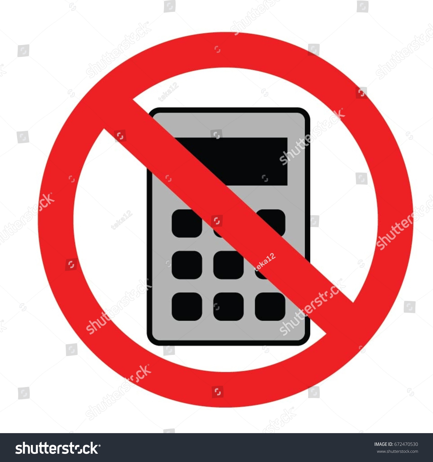 No Calculator Icon Vector Stock Vector (Royalty Free) 672470530