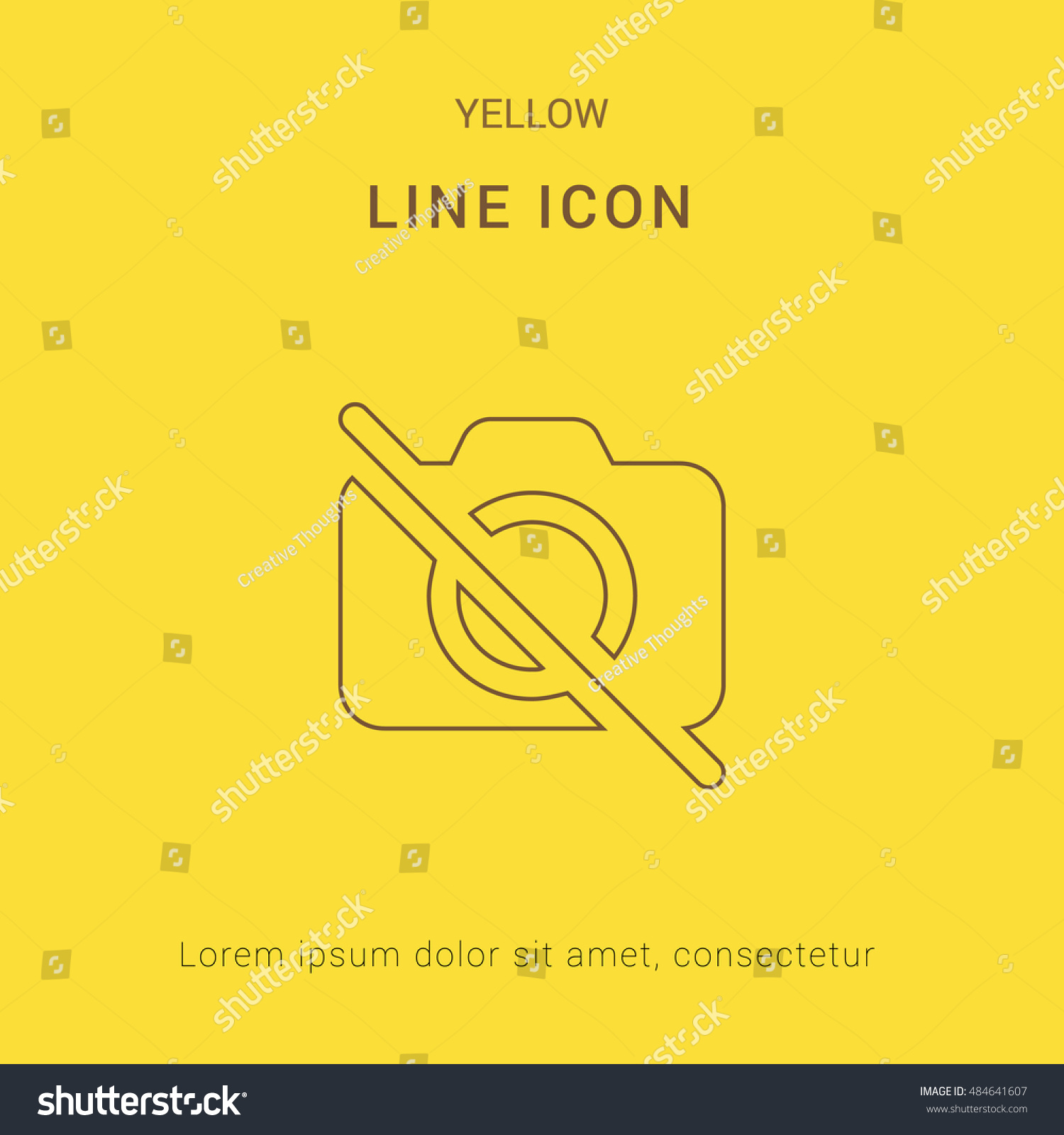 No Camera Cute Yellow Thin Line Stock Vector (Royalty Free) 484641607 ...