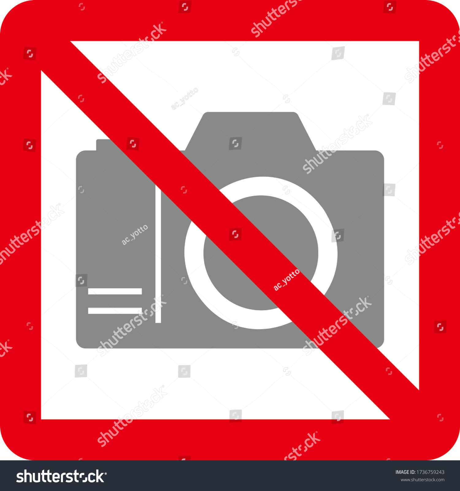 No Camera Sign Isolated Vector Illustration: เวกเตอร์สต็อก (ปลอดค่า ...
