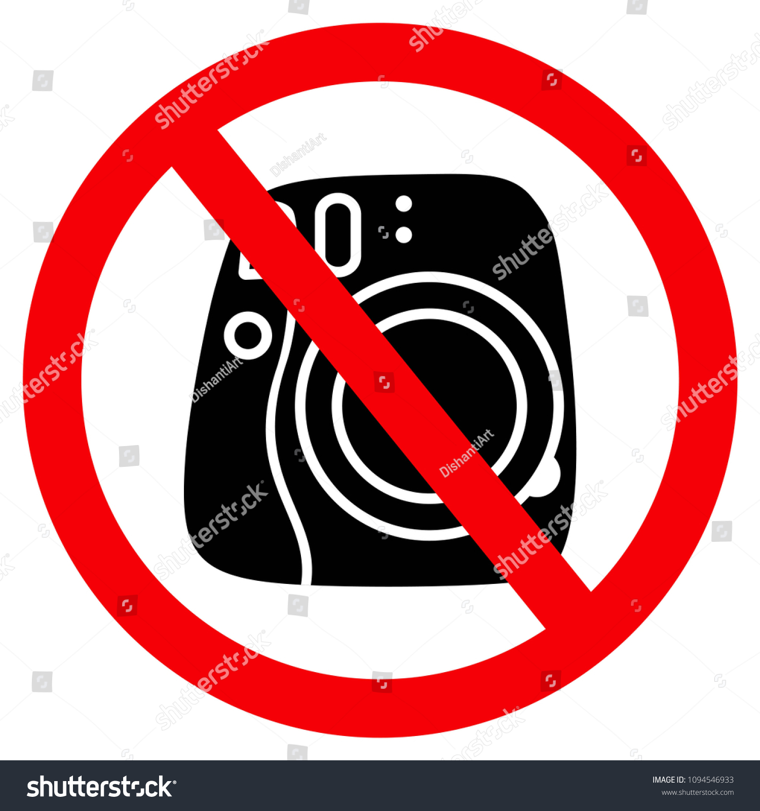 No Camera Sign Stop Camera Icon Stock Vector (Royalty Free) 1094546933 ...