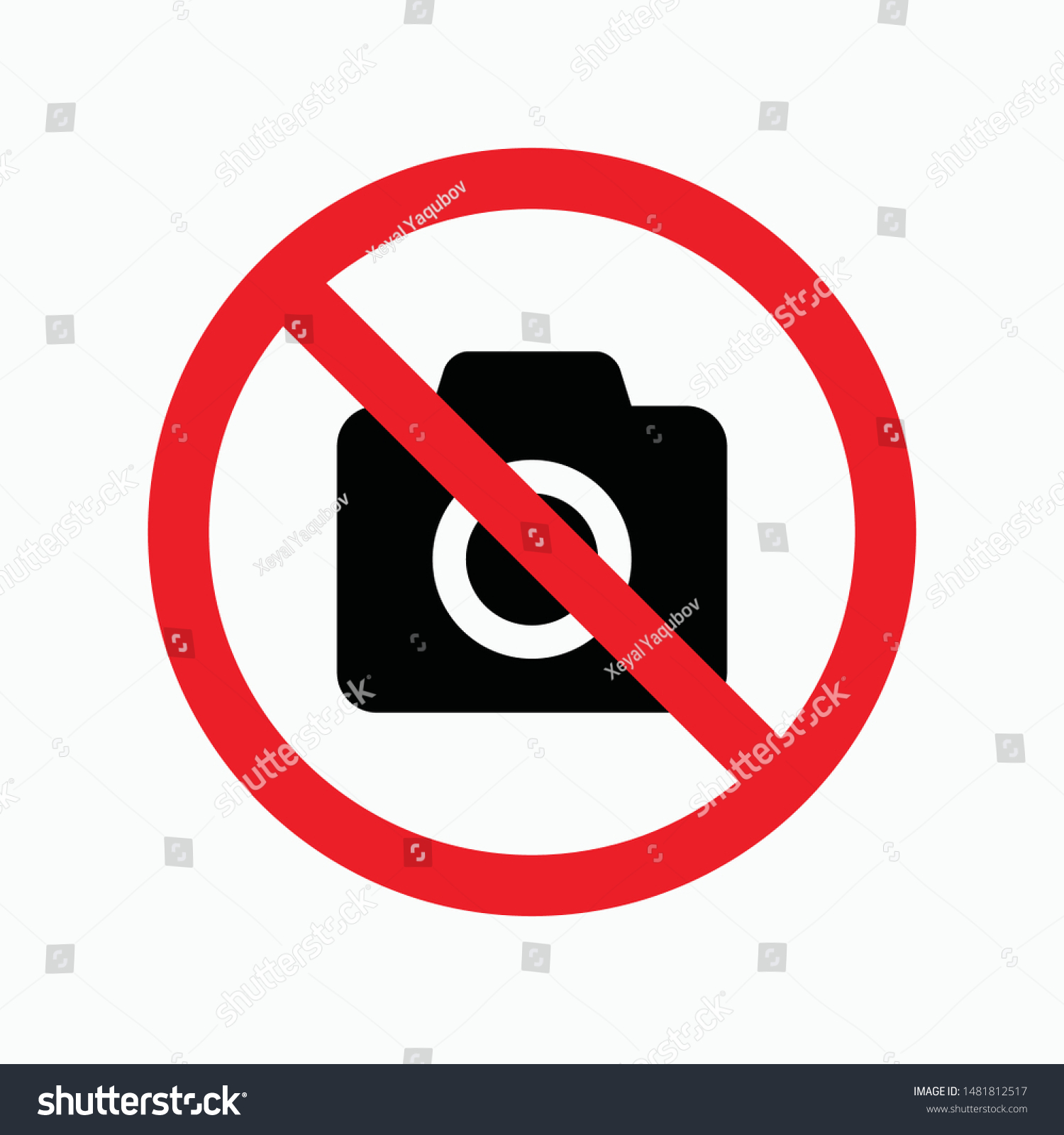 No Camera Sign Symbol Isolated Stock Vector (Royalty Free) 1481812517 ...