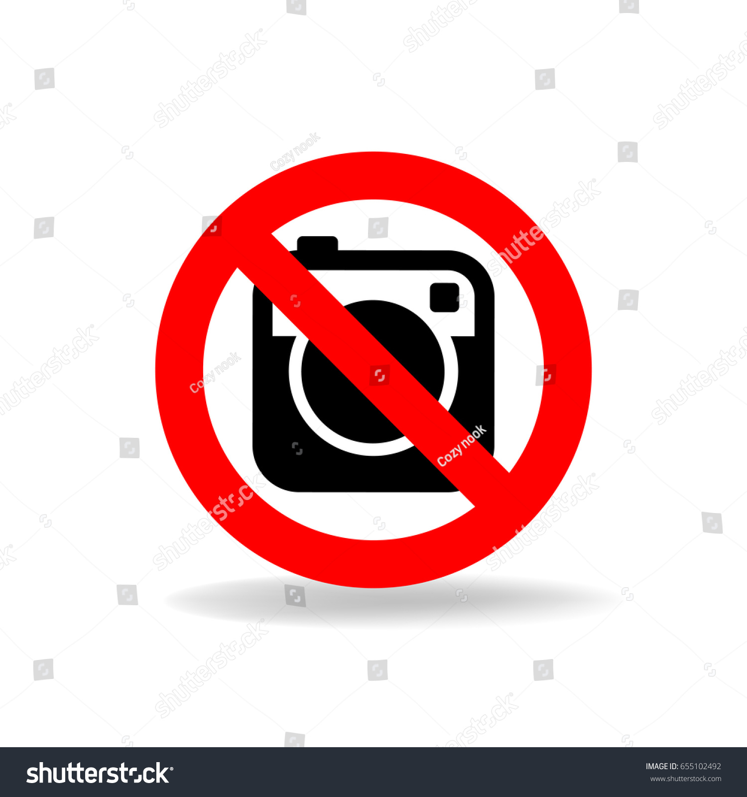 No Camera Vector Sign Crossed Photo Stock Vector (Royalty Free ...