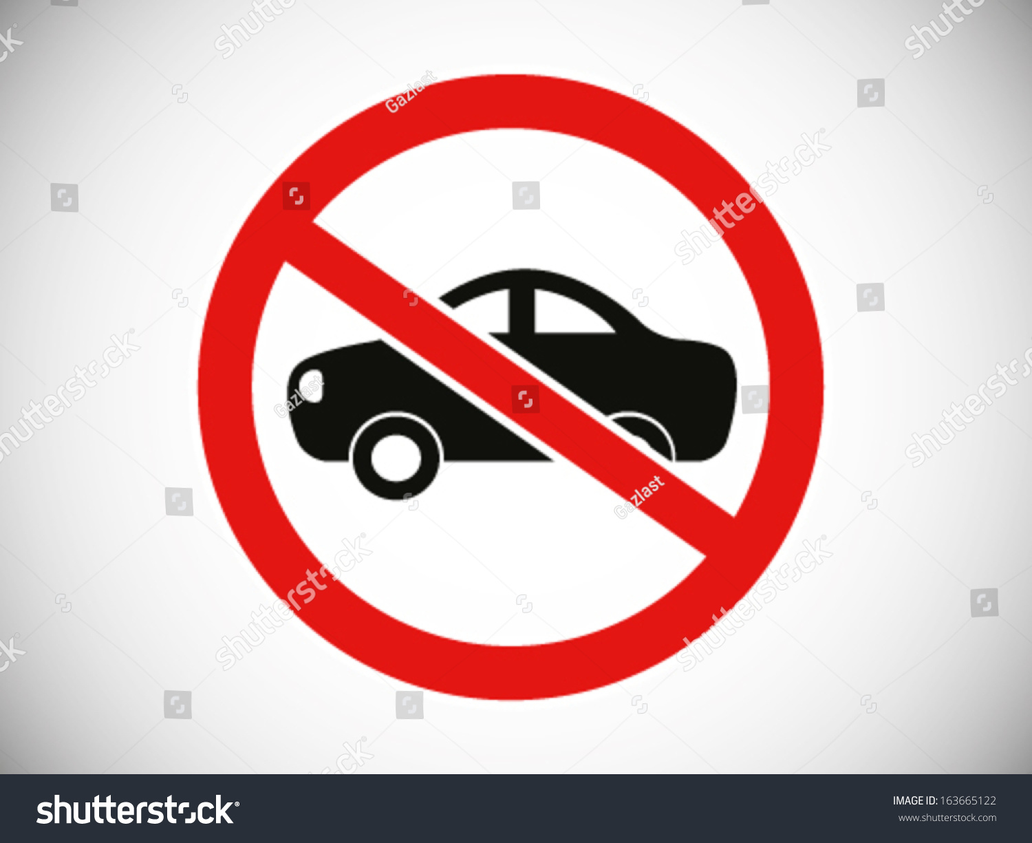 No Car Sign Stock Vector (Royalty Free) 163665122